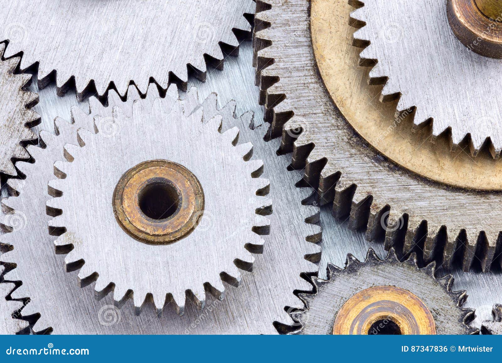 Ingranaggi Industriali Del Metallo Della Macro Differente Di Dimensione ...