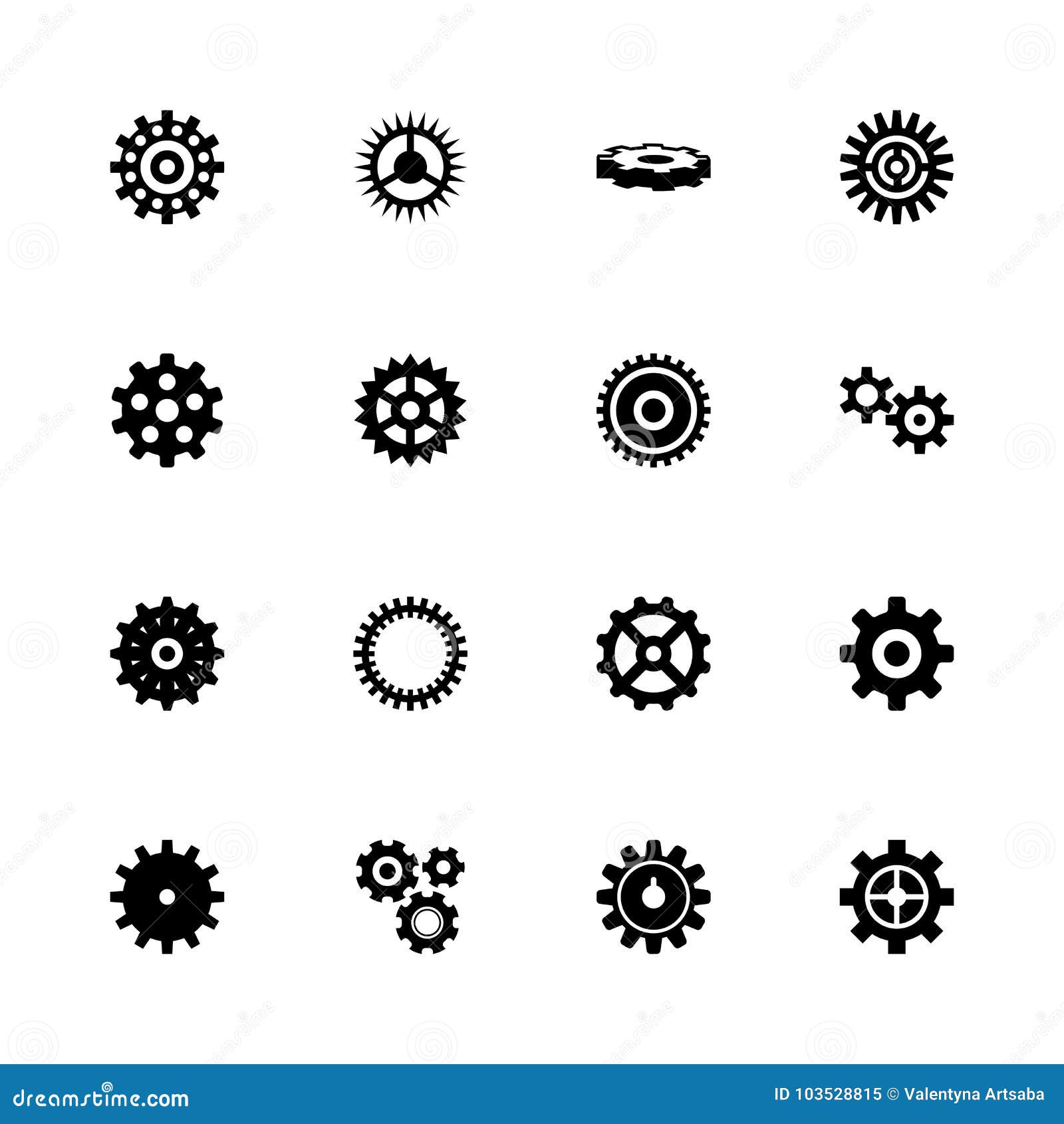 Ingranaggio - Icone Piane Di Vettore Illustrazione Vettoriale ...