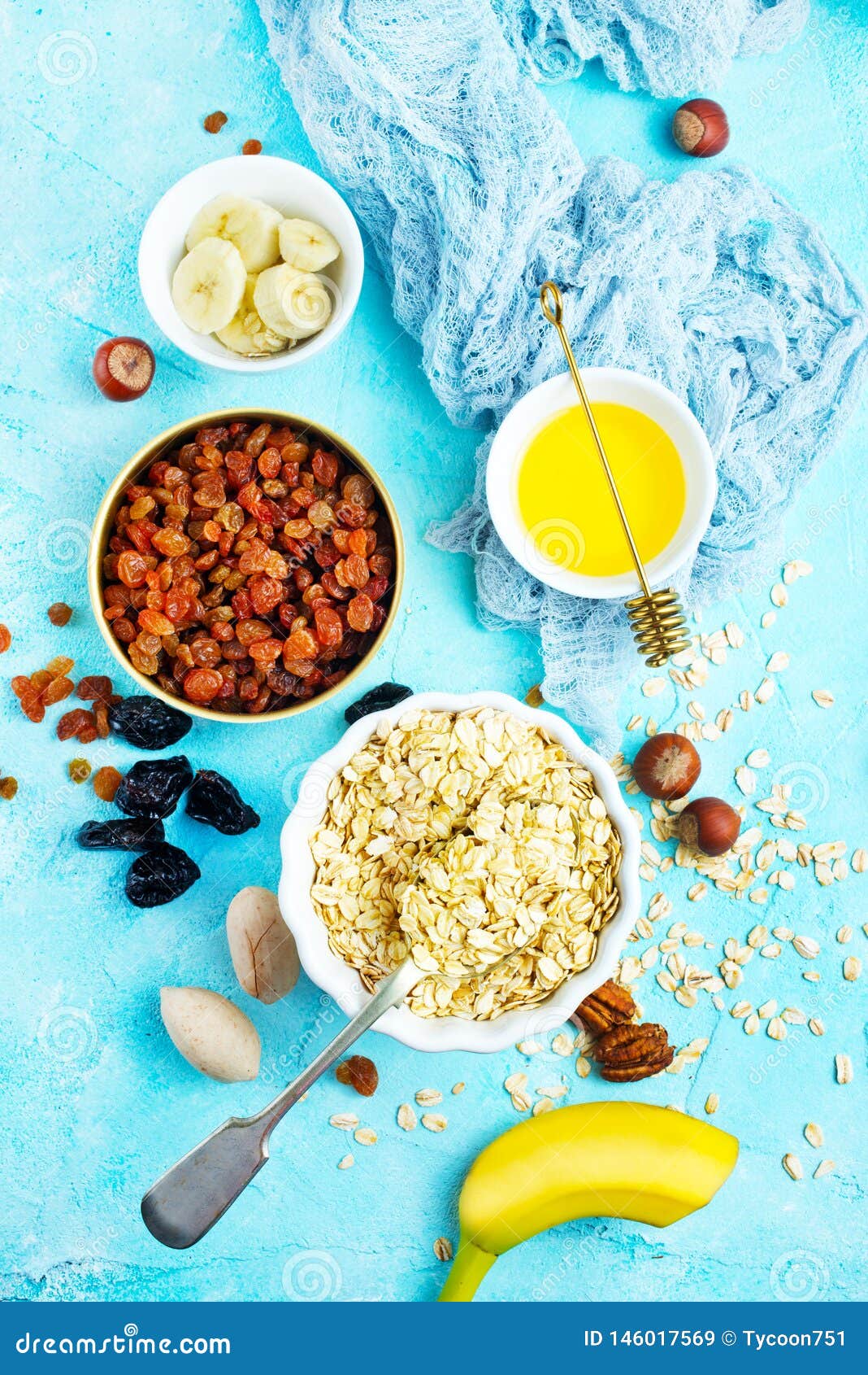 Ingrediants for breakfast stock image. Image of cereal - 146017569