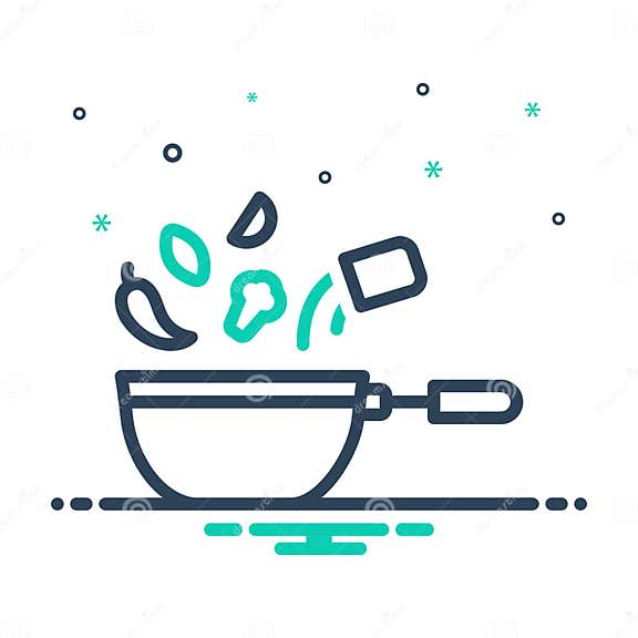 Mix Icon for Ingredient, Food Component and Pan Stock Illustration ...
