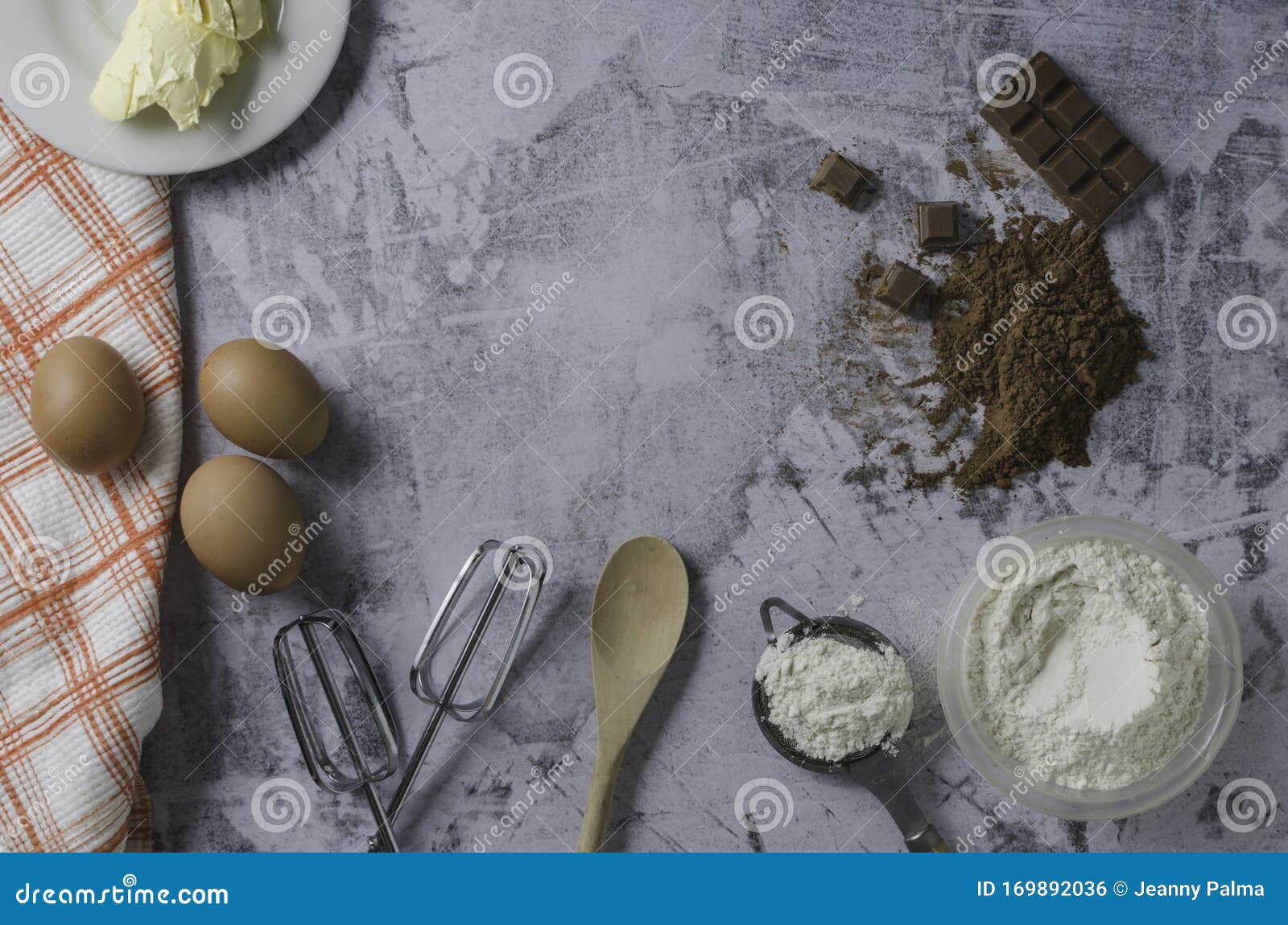 Ingredientes Para Preparar Pastel Foto de archivo - Imagen de fondo ...