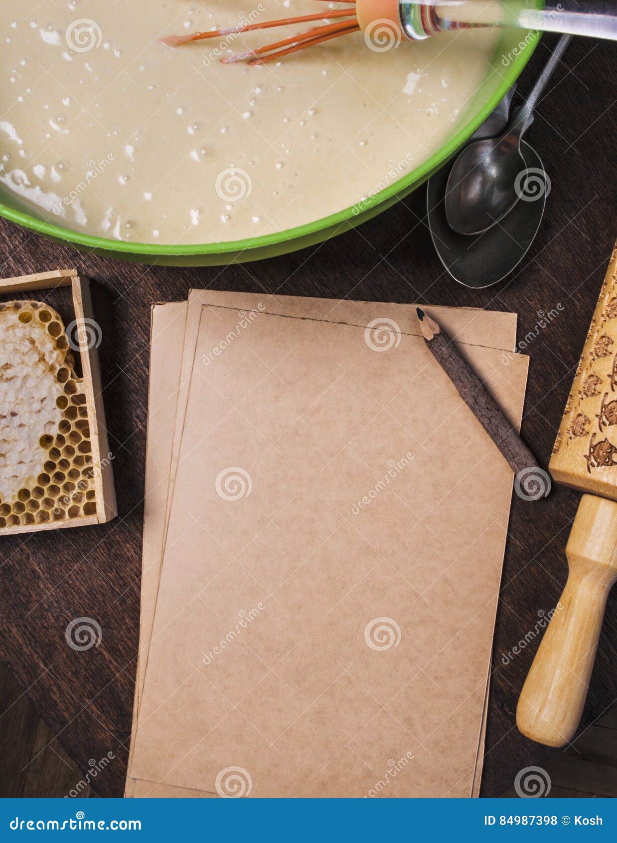 Ingredients for Baking and Blanked Notepad for Recipes Stock Photo ...