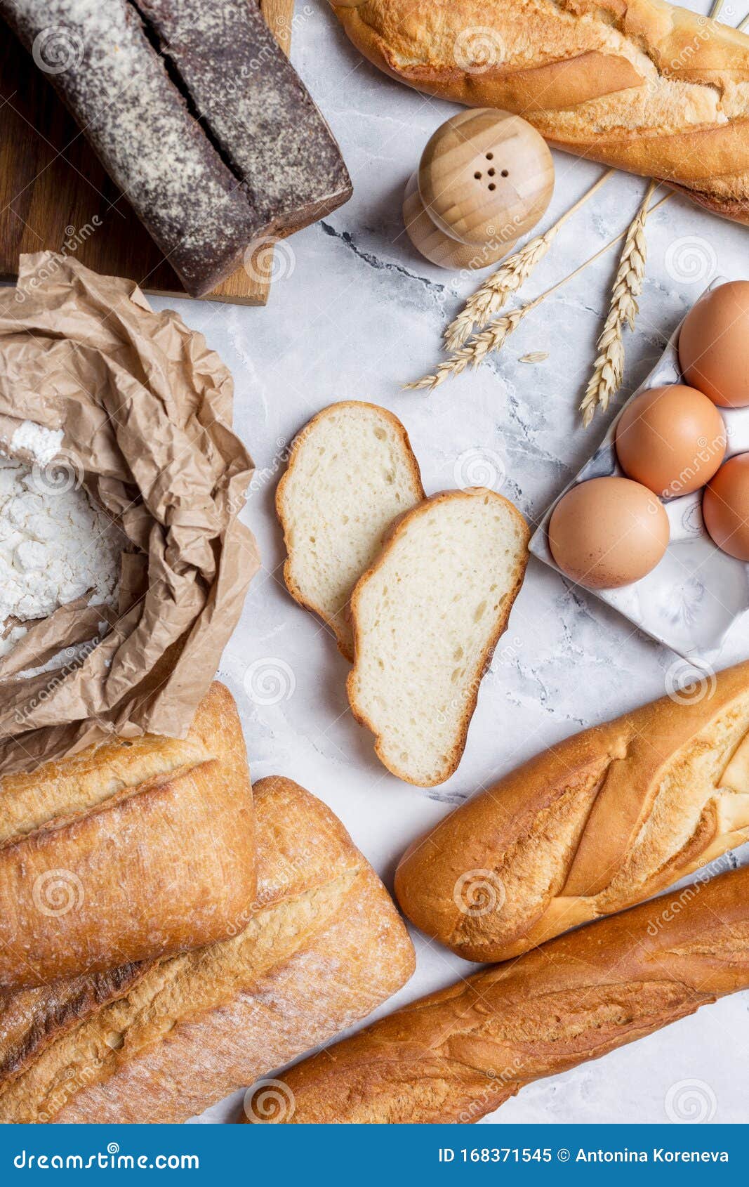 Ingredients for Baking Bread on White Background Stock Image - Image of ...