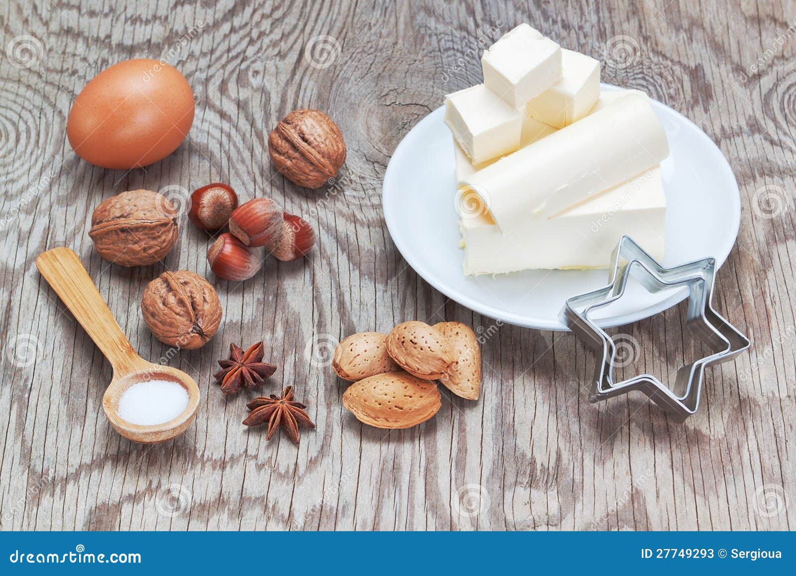 Ingredients for Baking Sweets for Christmas. Stock Image - Image of ...