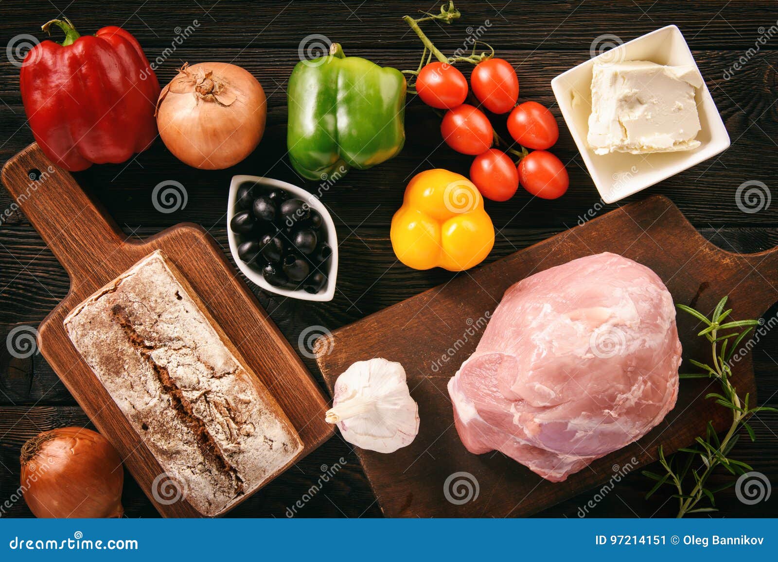 Ingredients for Cooking of Meatloaf, Greek Style Kitchen. Stock Image ...