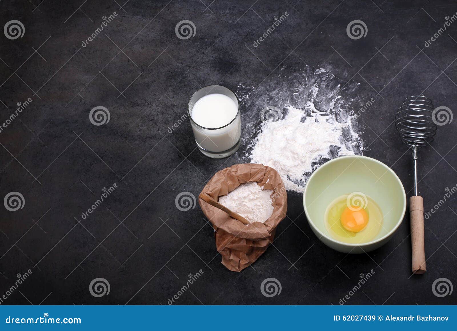 Ingredients for the dough stock image. Image of table - 62027439