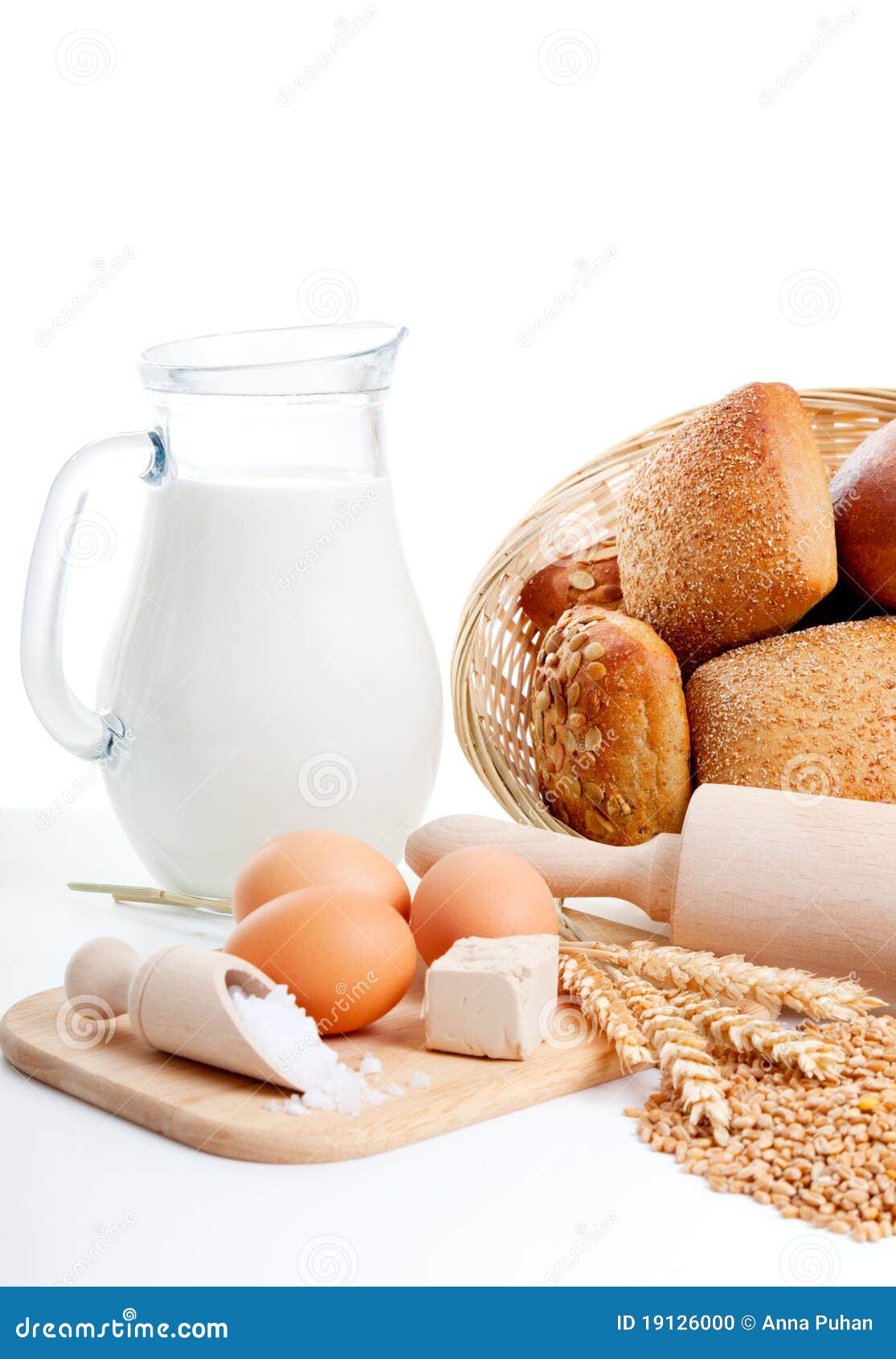 Ingredients for Homemade Bread Stock Photo - Image of milk, grain: 19126000