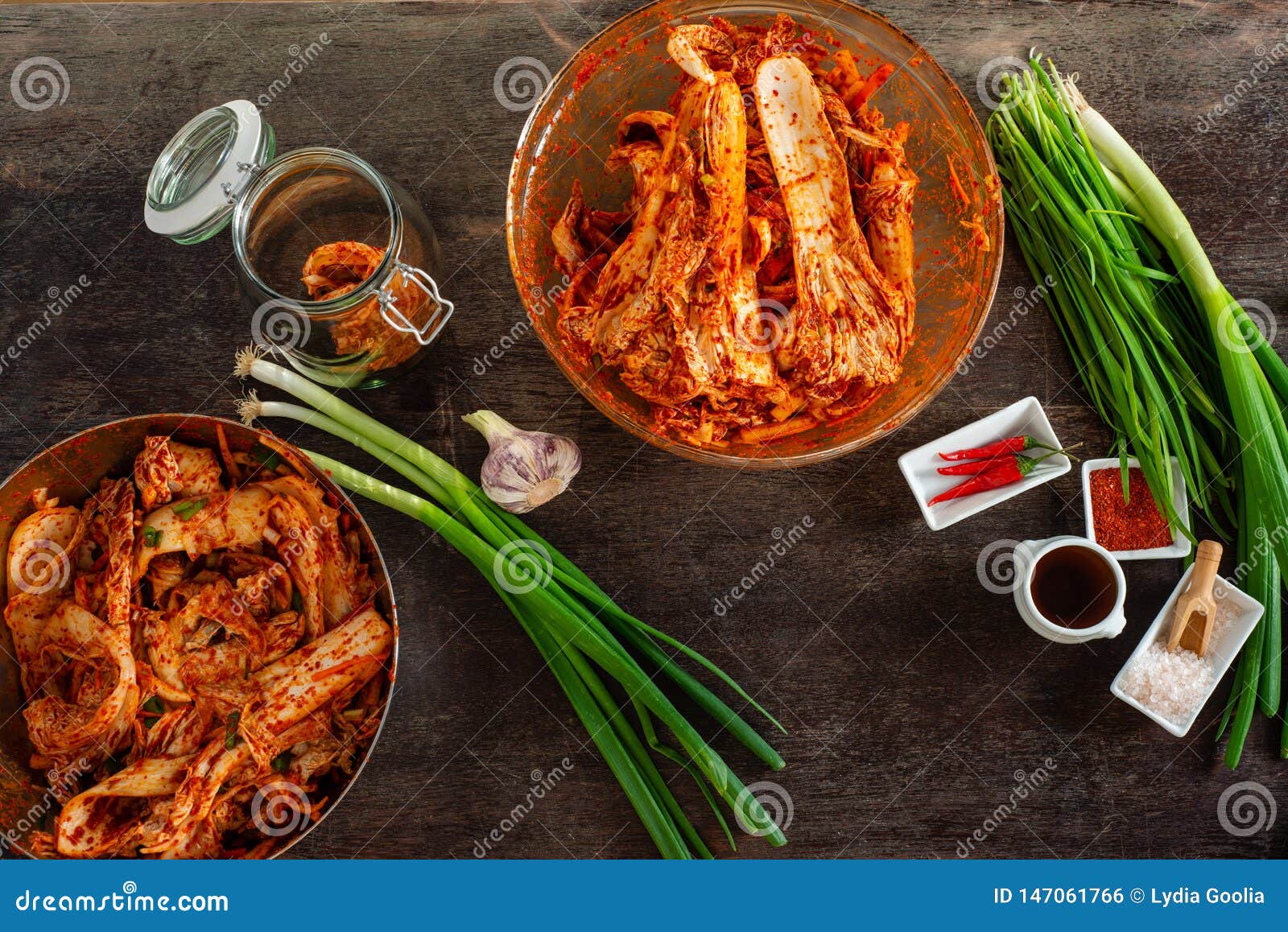 Ingredients for Kimchi stock photo. Image of cutting - 147061766