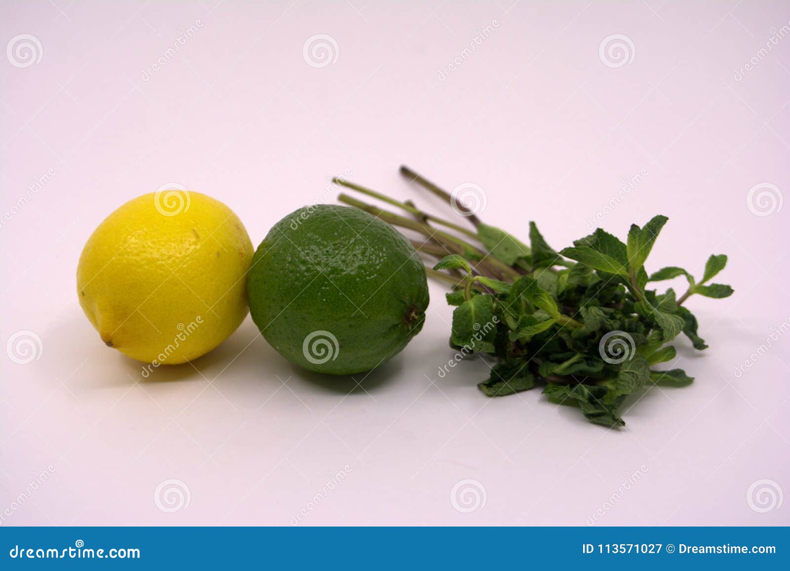 Lemon, Lime, Mint for Lemonade Stock Image - Image of glass, lemons ...