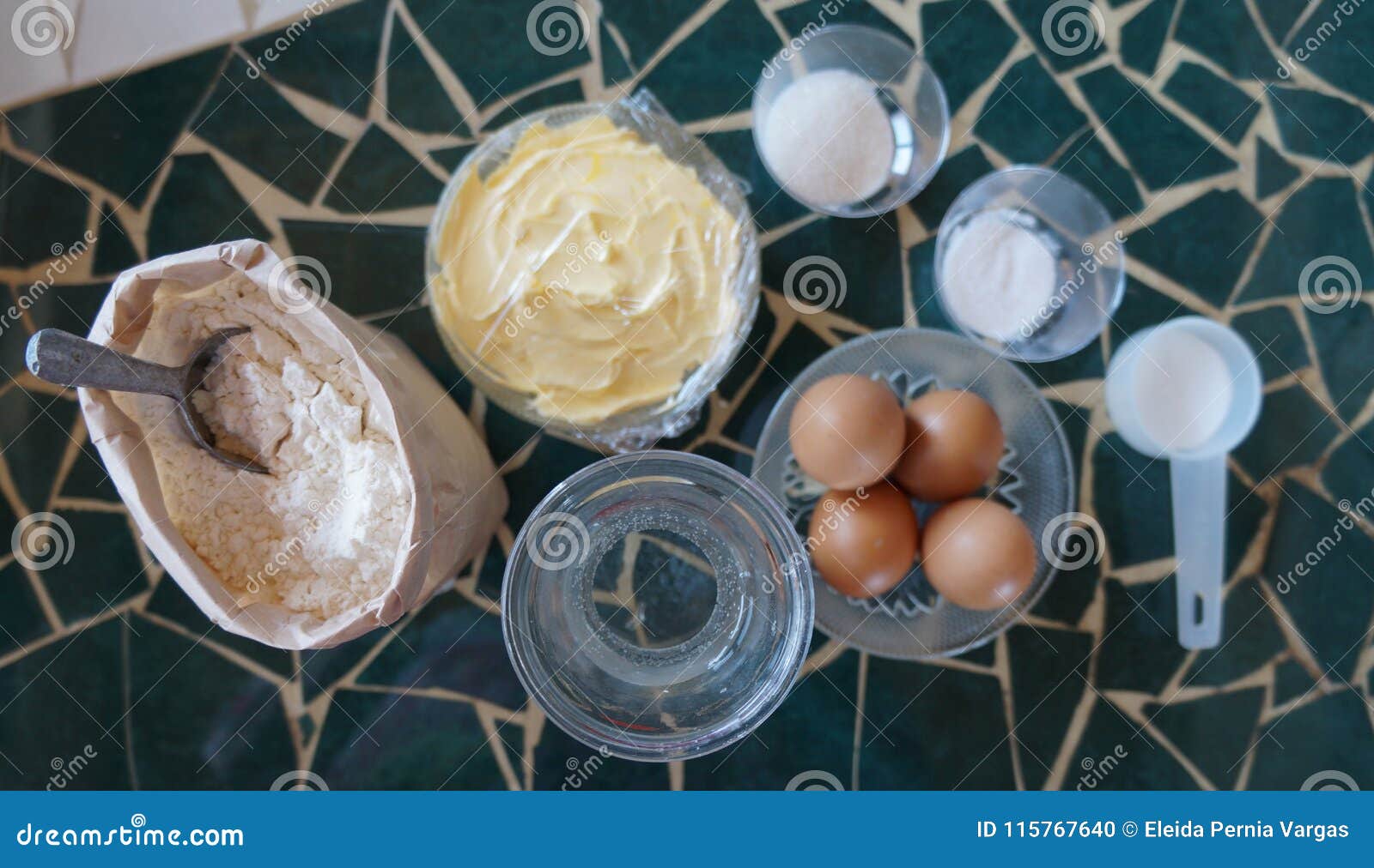 Ingredients for Making Bread Stock Photo - Image of closeup, basket ...