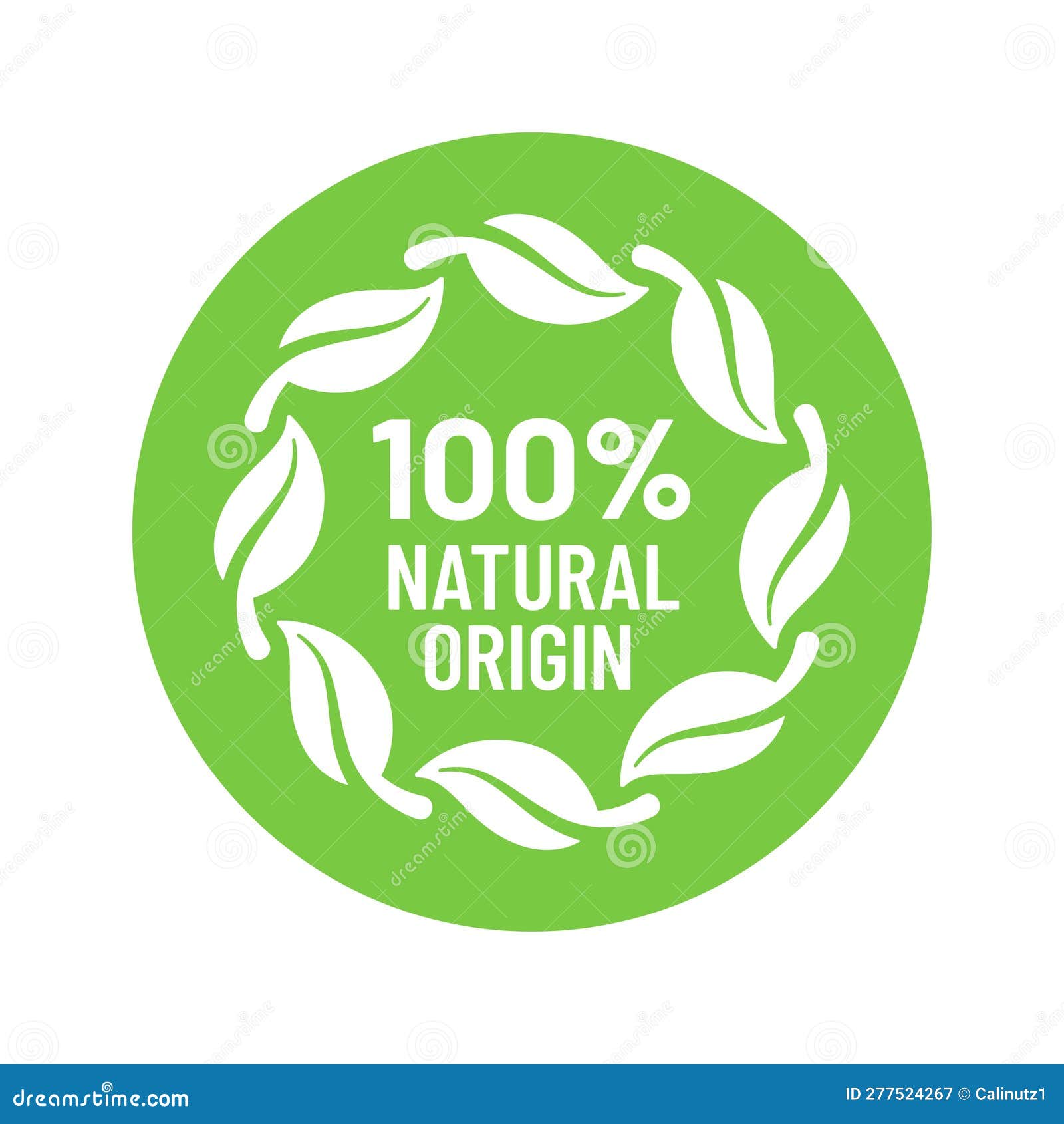 100 Ingredients of Natural Origin Vector Logo Icon Badge Concept Stock ...