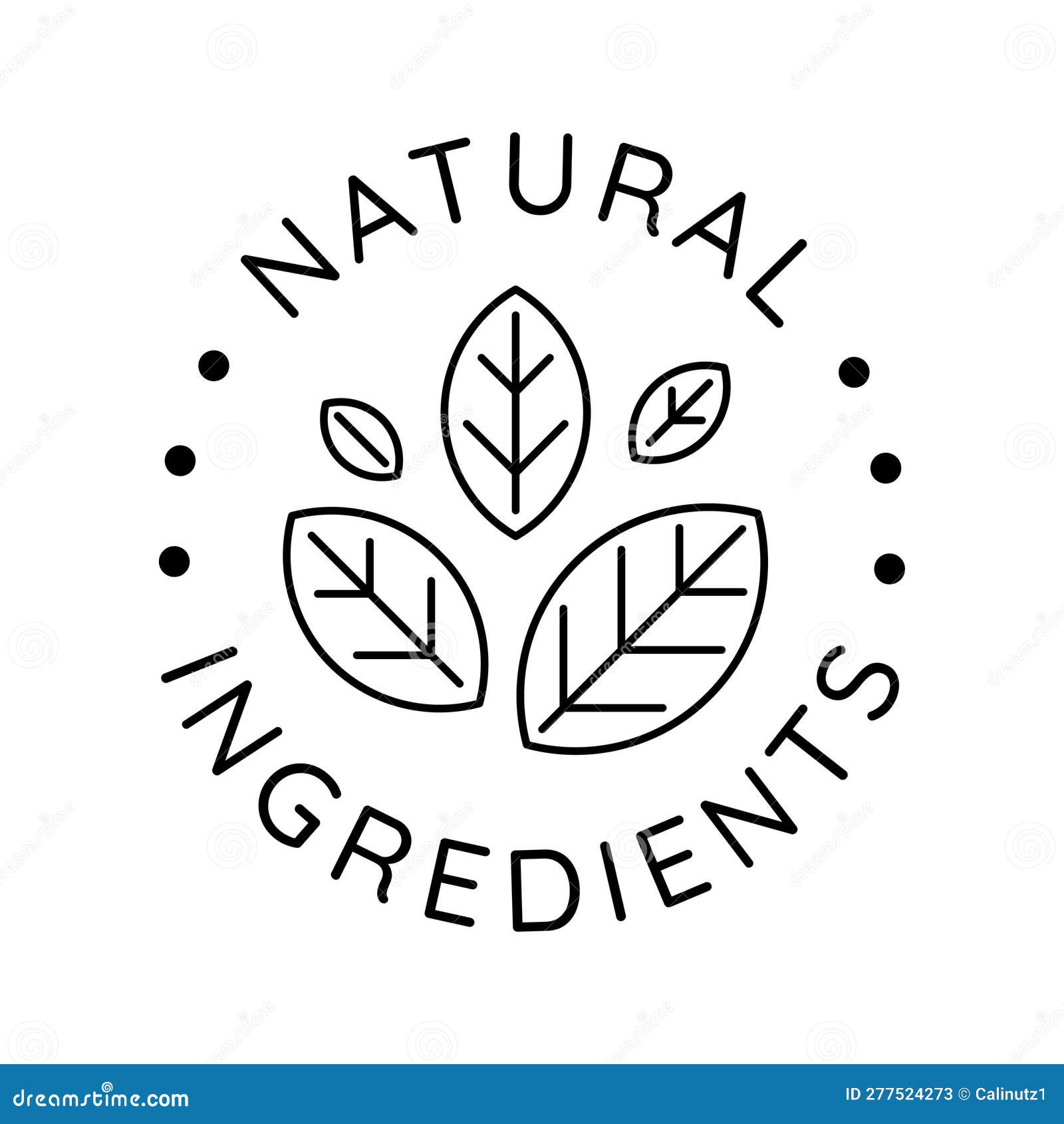 100 Ingredients of Natural Origin Vector Logo Icon Badge Concept Stock ...
