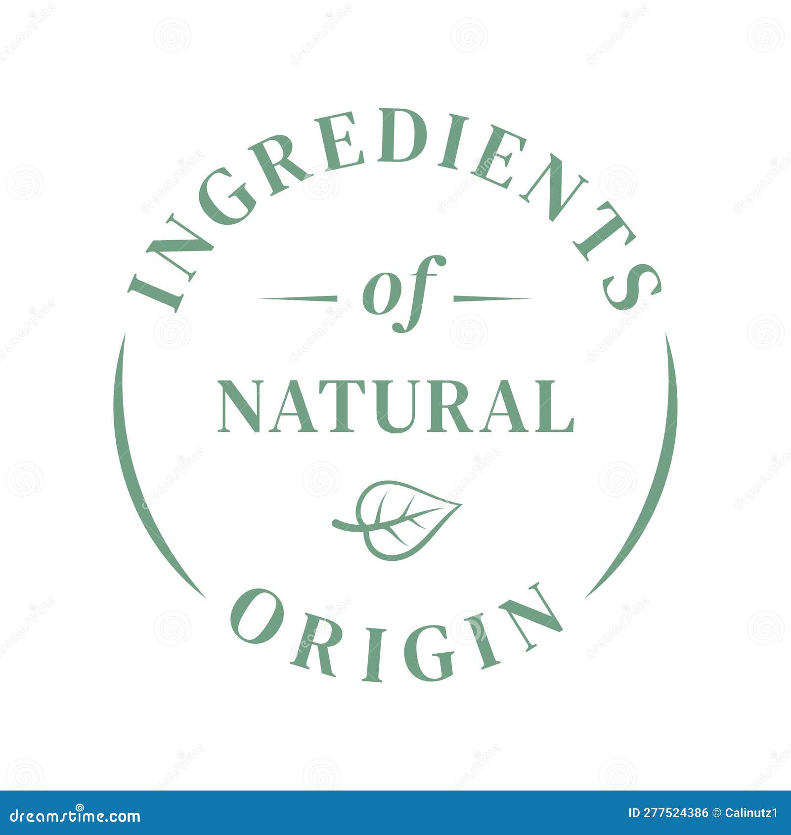100 Ingredients of Natural Origin Vector Logo Icon Badge Concept Stock ...