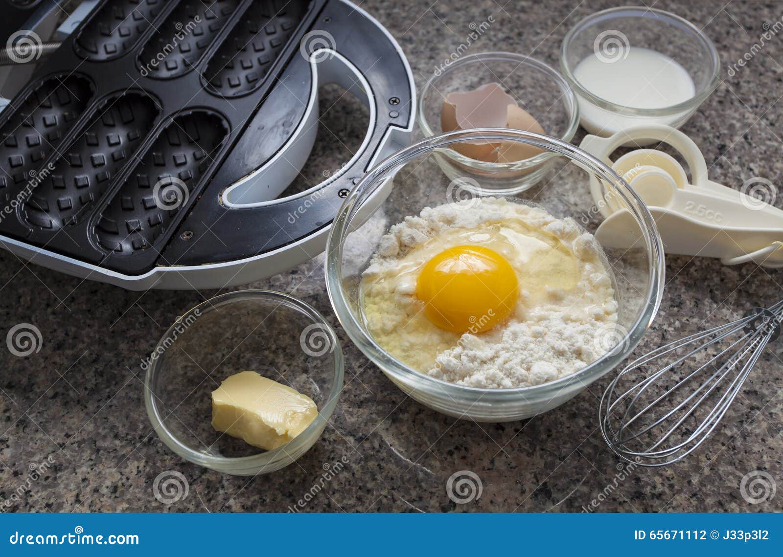 Ingredients Needed for Waffles. Stock Photo - Image of shaped, needed ...