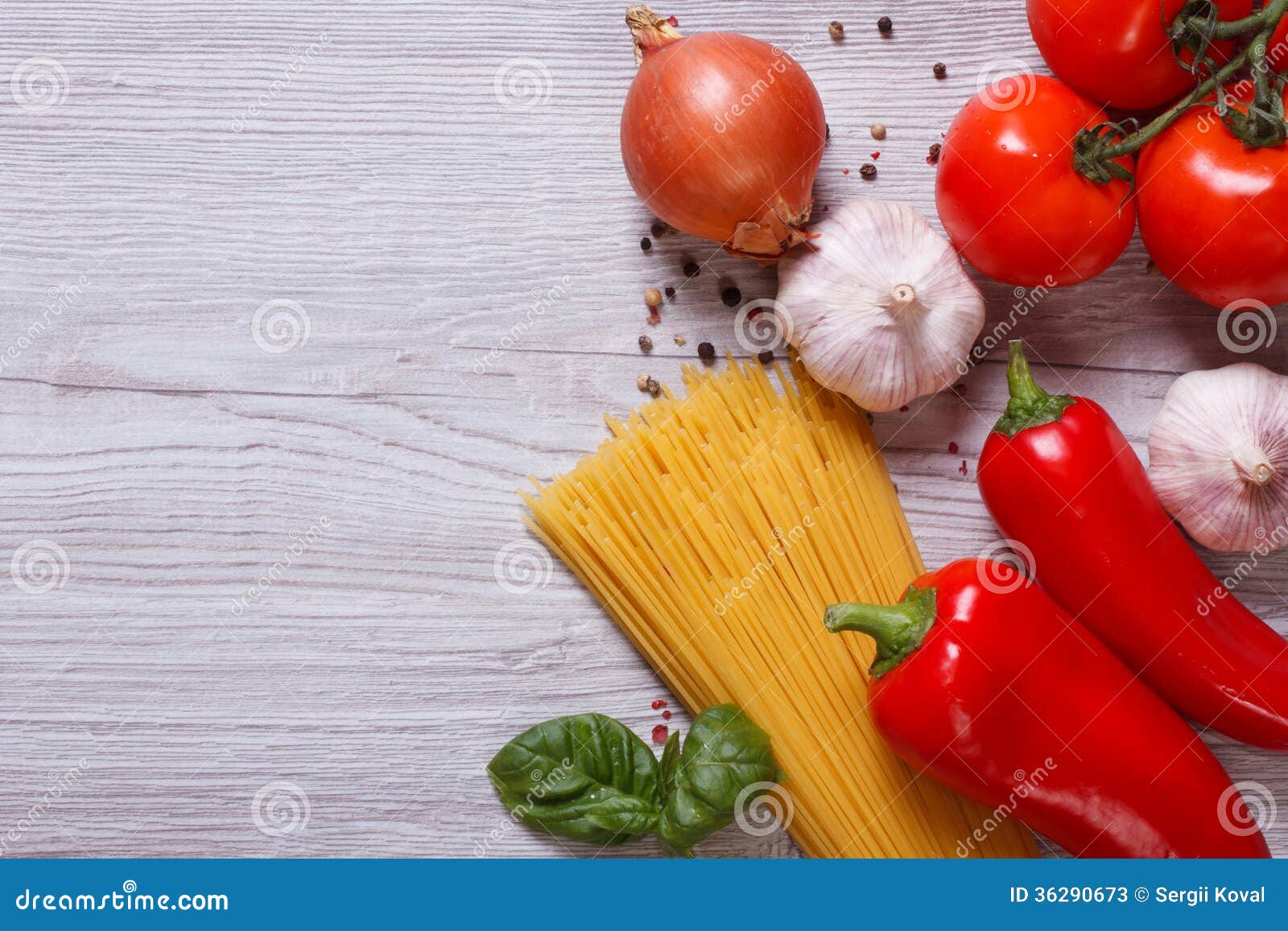 Ingredients for Pasta: on the Table. Top View Stock Image - Image of ...