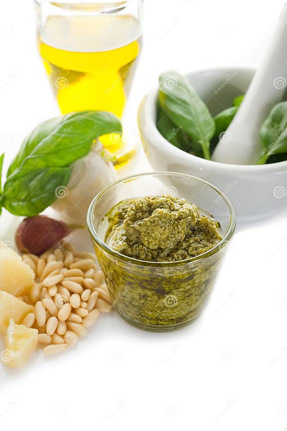 Ingredients For Pesto Sauce Stock Image Image Of Isolated Pesto