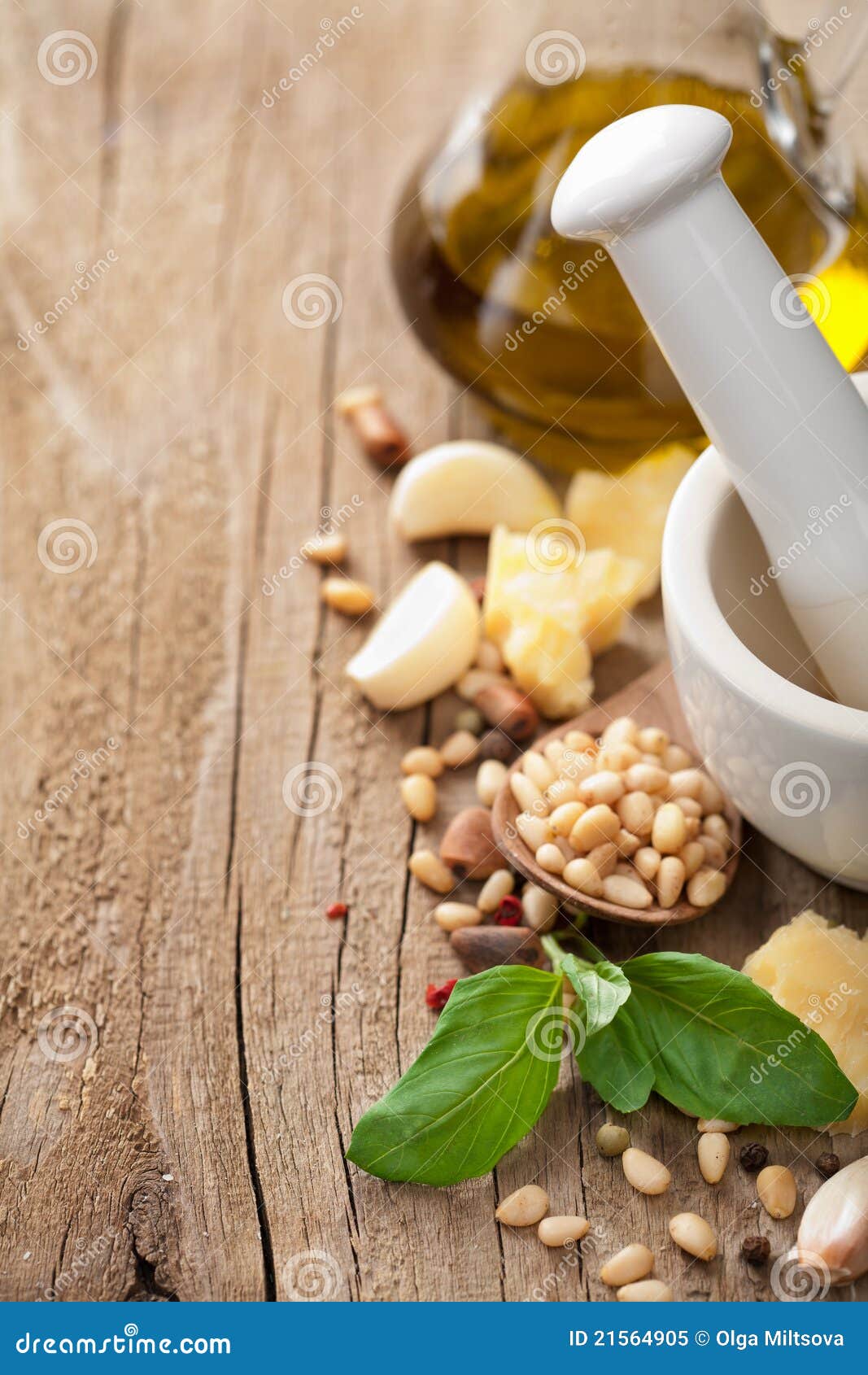 Ingredients For Pesto Sauce Stock Image Image Of Healthy Garlic