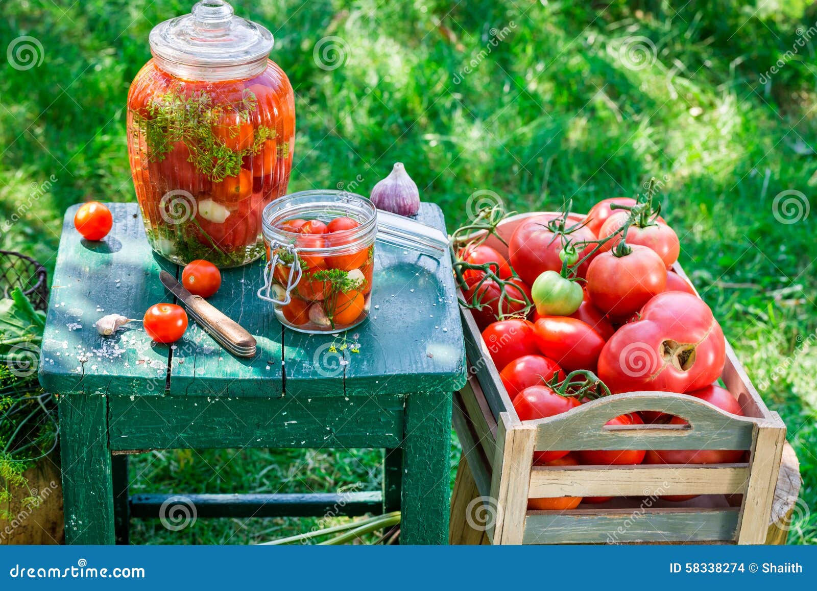 Ingredients for Pickled Tomatoes in Summer Stock Photo - Image of ...