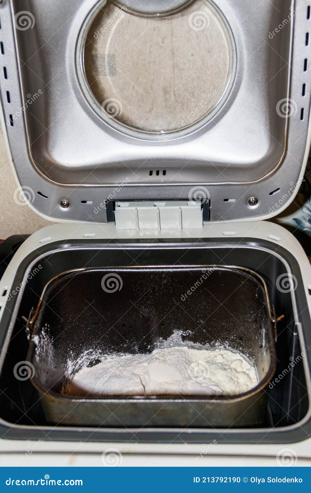 Ingredients for Preparing Bread in Bread Pan of Electric Bread Maker ...
