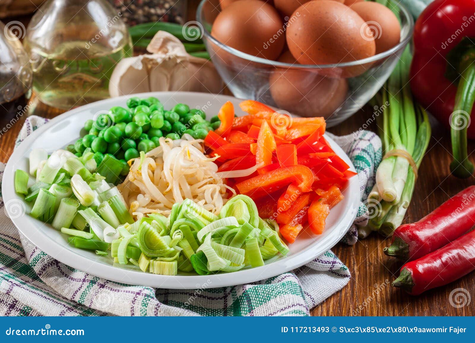 Ingredients Ready for Preparing Egg Fu Yung Stock Image - Image of ...
