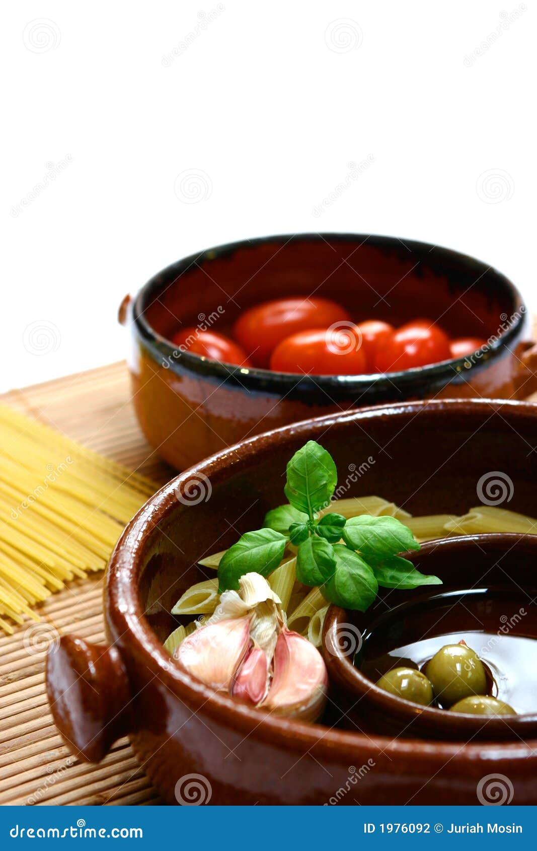 Ingredients Ready for a Traditional Mediterranean or Italian Pasta Dish ...