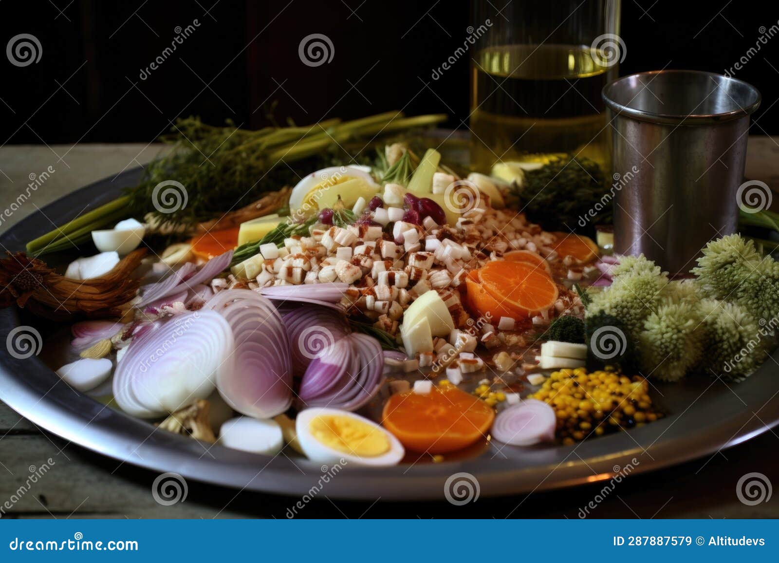 Ingredients Separated on a Plate, Ready for Mixing Stock Image - Image ...