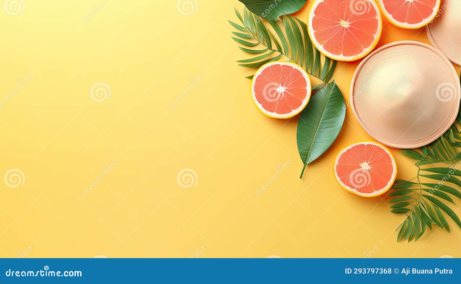 Ingredients for a Summer Theme Background Horizontal Banner. Stock ...
