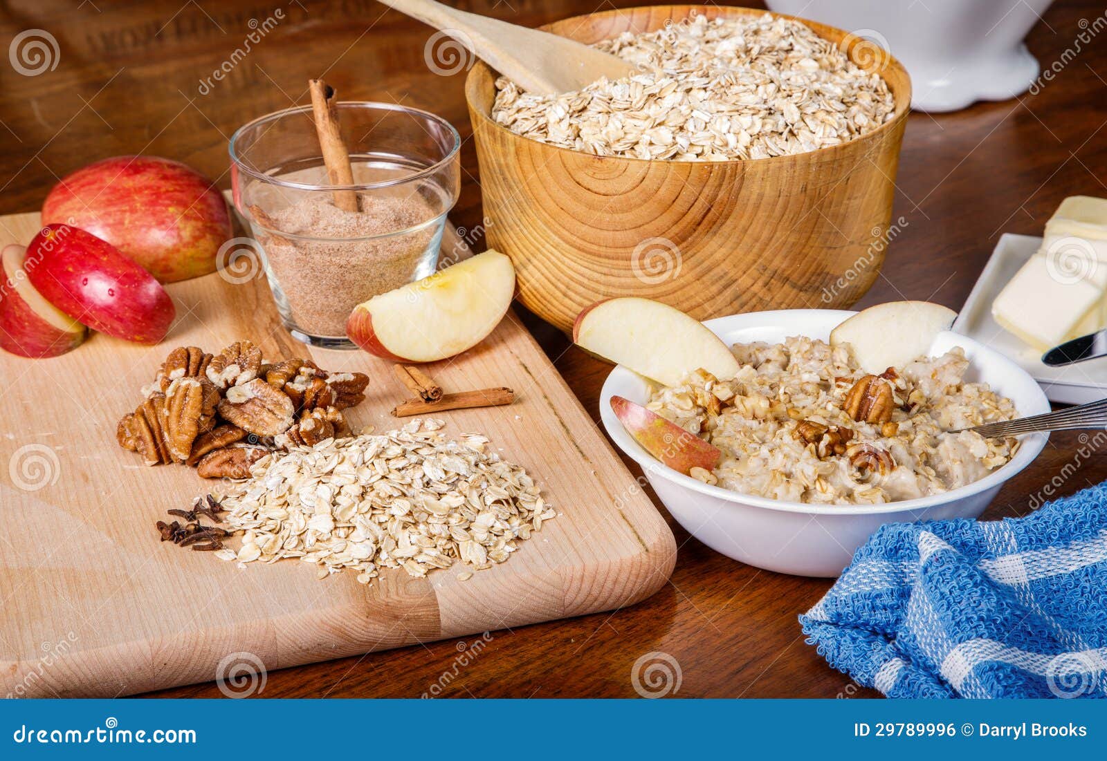 Oatmeal Preparation stock photo. Image of spices, sliced - 29789996