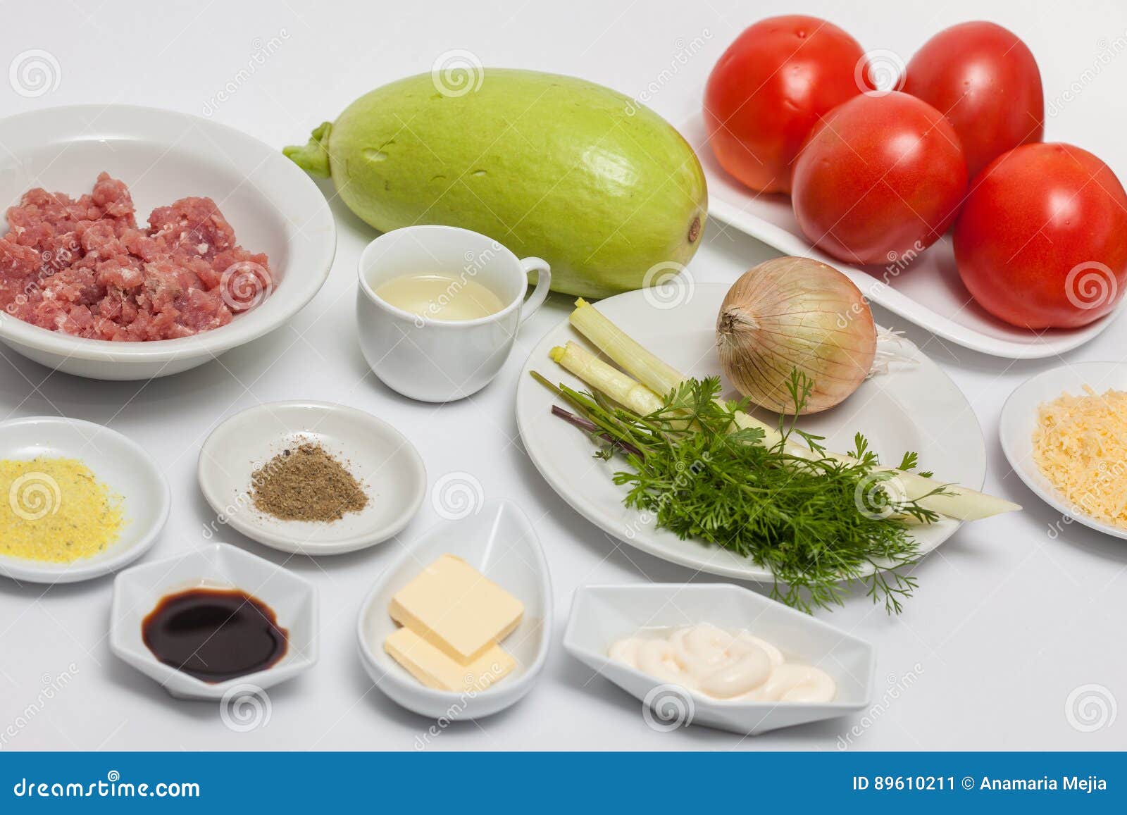 Ingredients To Prepare Stuffed Tomatoes Stock Image - Image of ...
