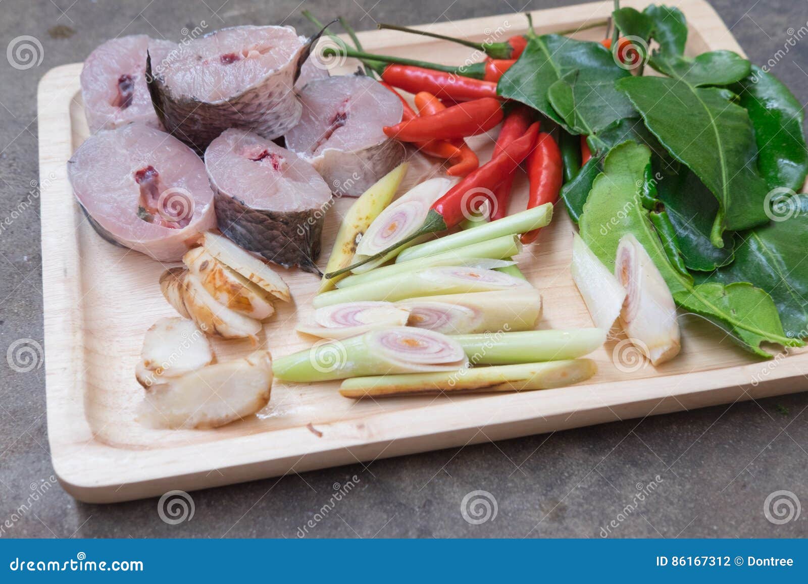 Ingredients of Tom Yam Fish Stock Photo - Image of ginger, green: 86167312