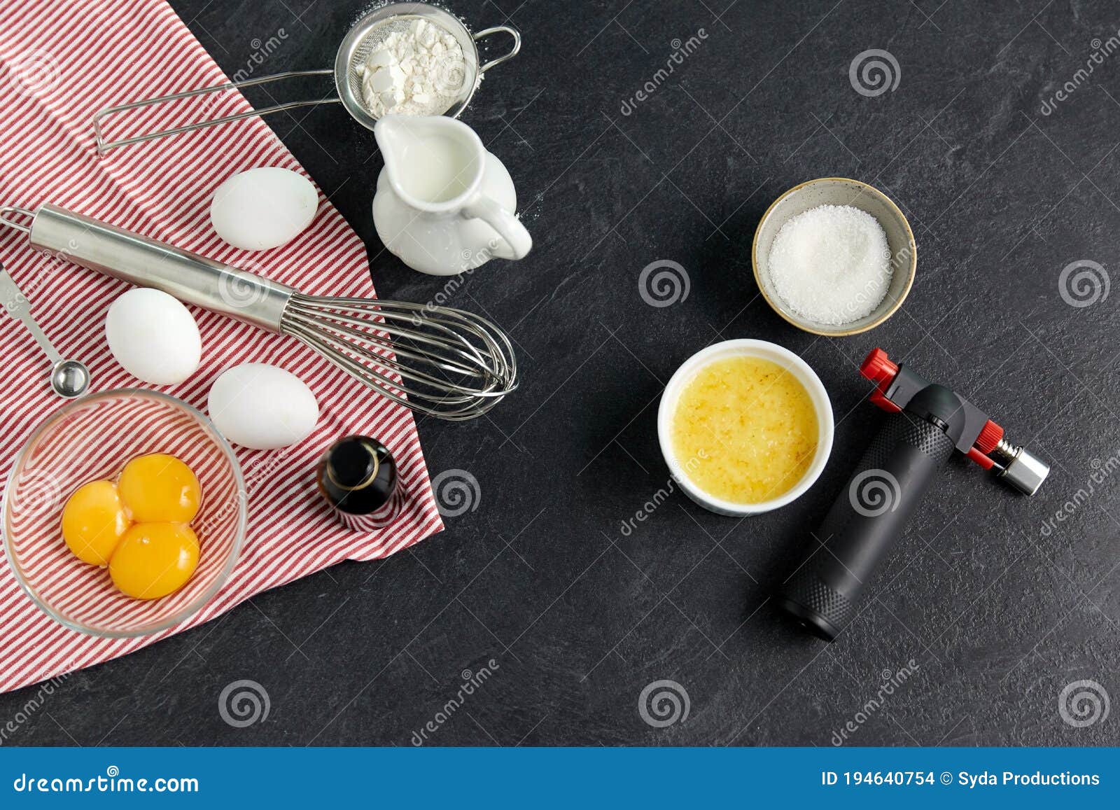 Ingredients and Tools for Food Cooking on Table Stock Photo - Image of ...