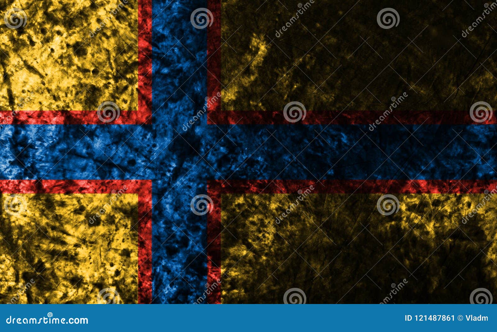 Ingrian Grunge Flag, Finland Dependent Territory Flag Stock ...