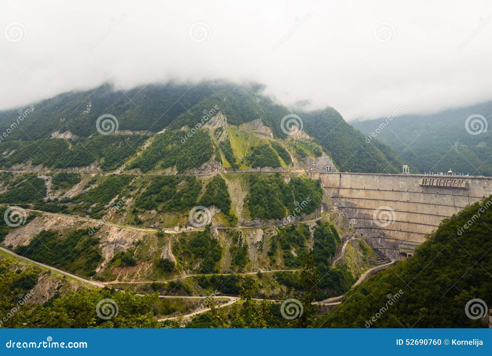 The Inguri Dam stock photo. Image of meadow, building - 52690760