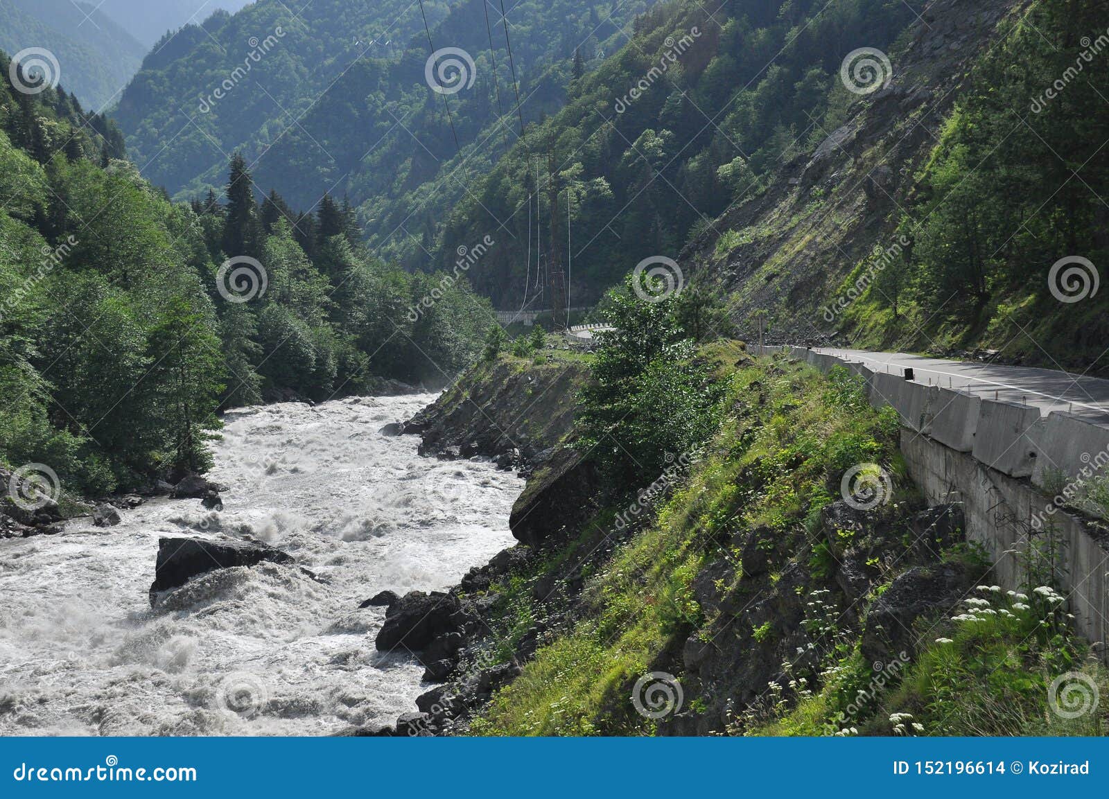 Inguri River. Georgia stock photo. Image of flood, shores - 152196614