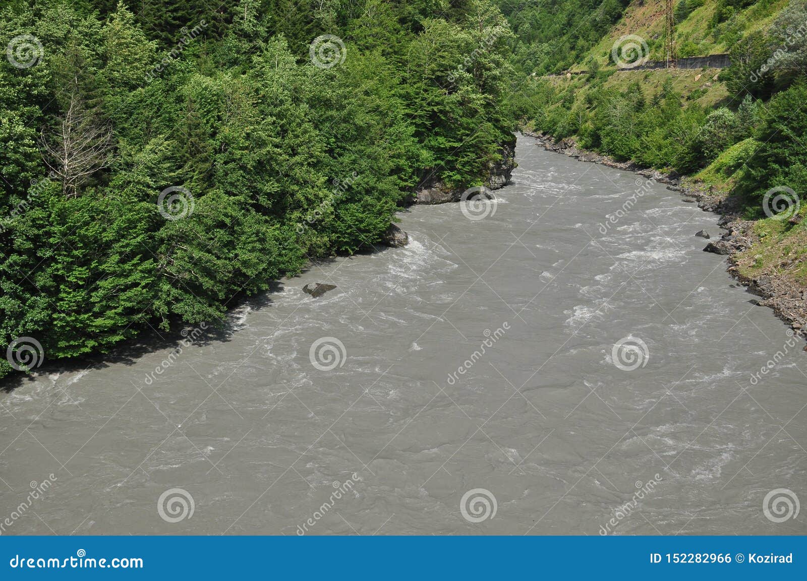 Inguri River. Georgia stock photo. Image of trees, adrenaline - 152282966