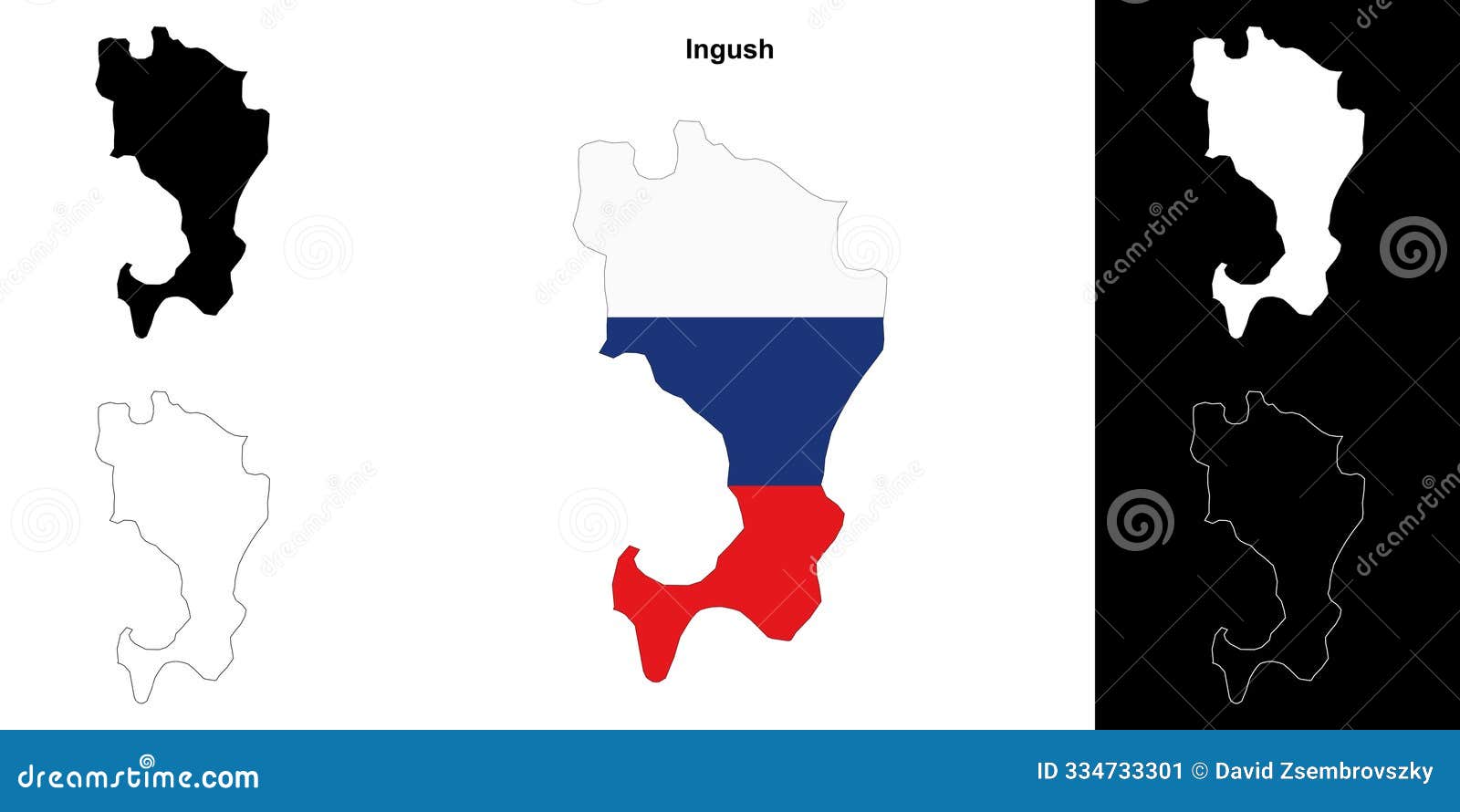 Ingush outline map stock vector. Illustration of outline - 334733301