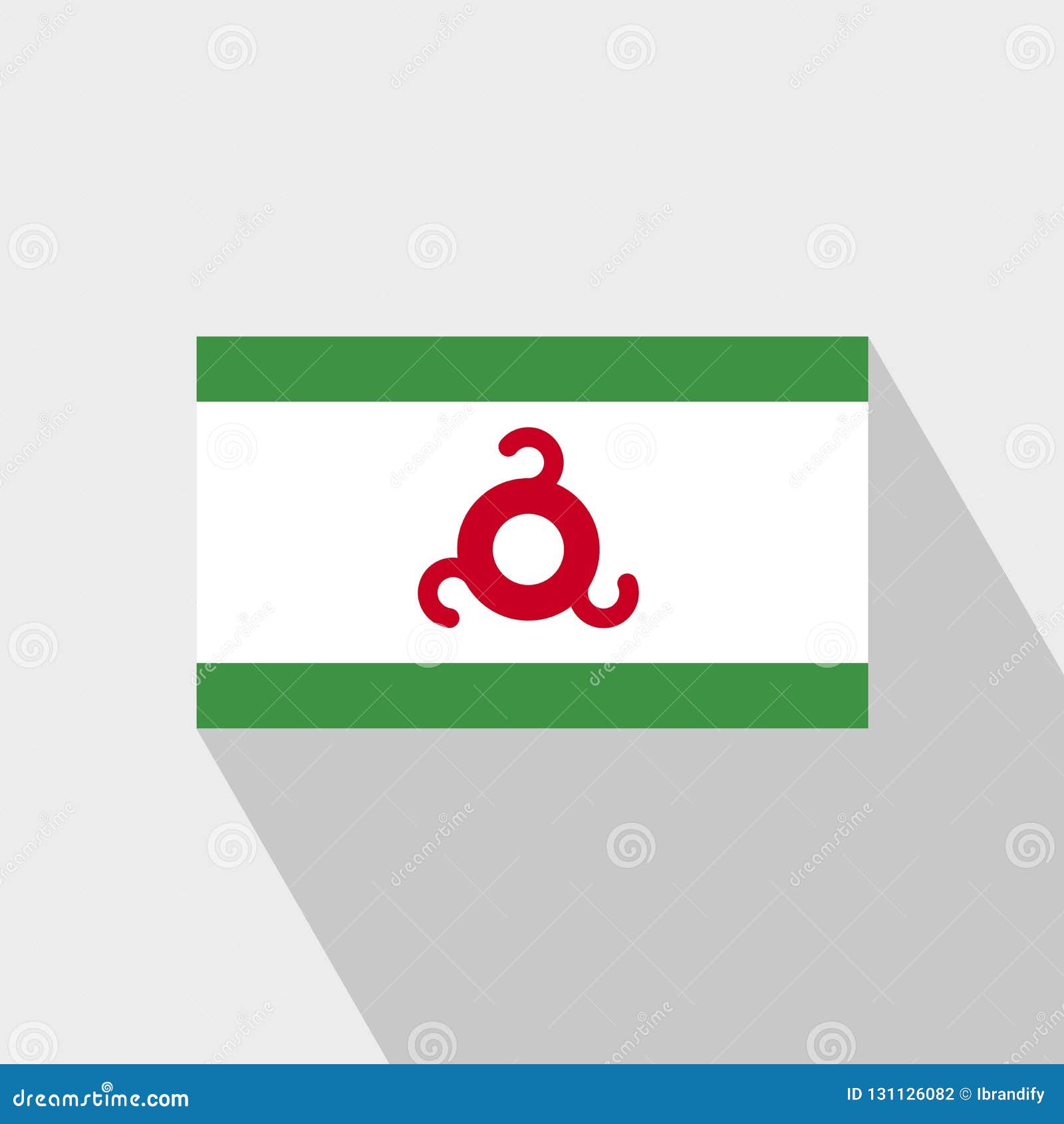 Ingushetia Flag Long Shadow Design Vector Stock Vector - Illustration ...