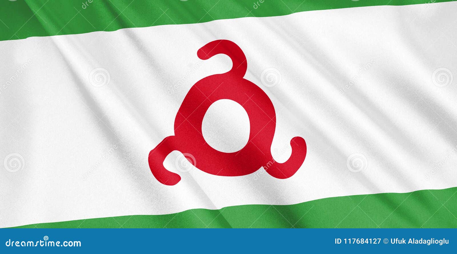 Ingushetia Flag Waving with the Wind. Stock Illustration - Illustration ...