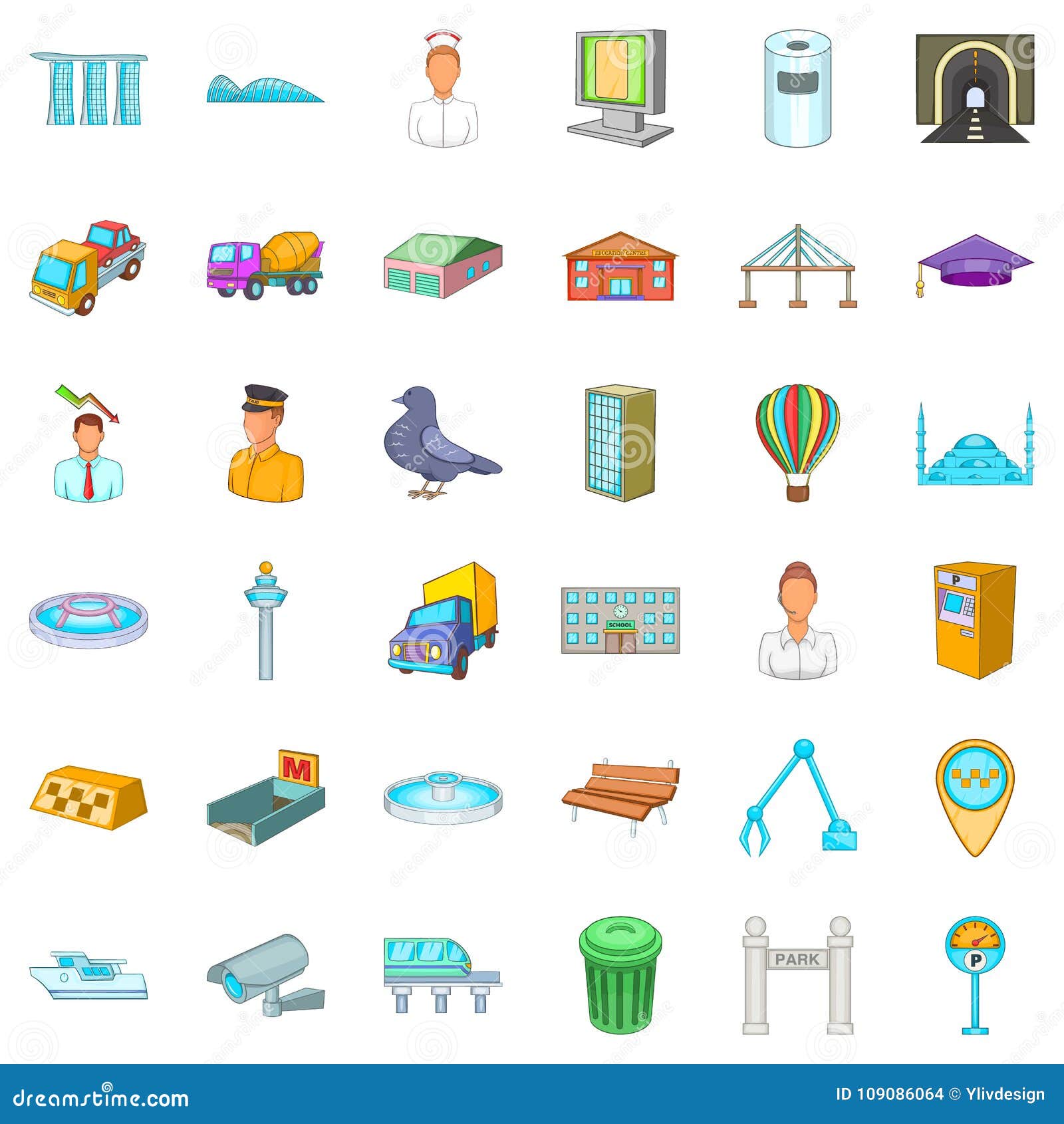 Inhabitant Icons Set, Cartoon Style Stock Vector - Illustration of ...
