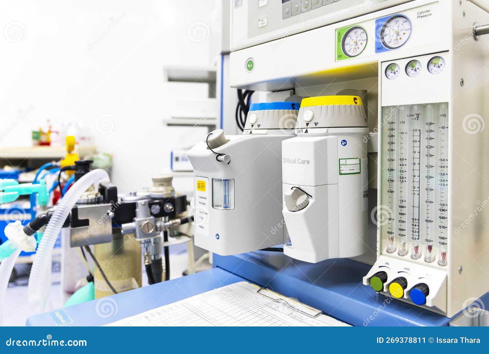 Inhalation Anesthetic Machine in Modern Operating Room. Stock Image ...