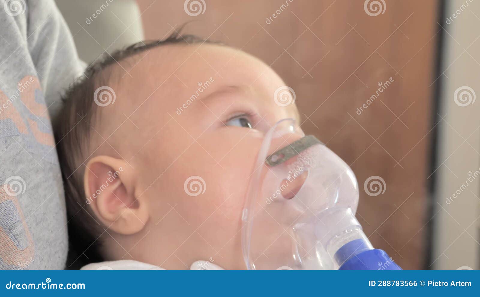 Inhalation Mask on a Child S Face Close-up Stock Footage - Video of ...