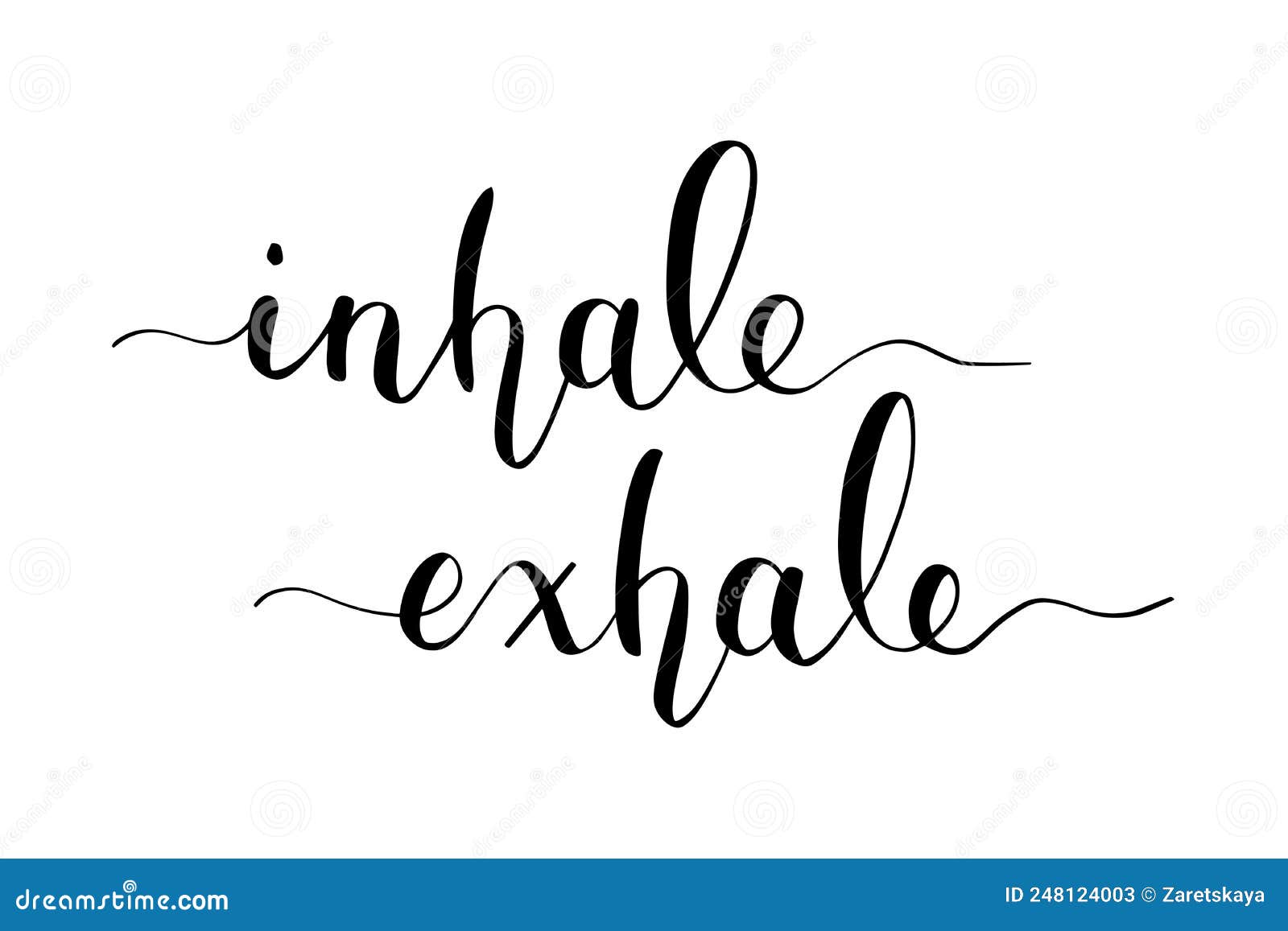 Inhale Exhale Lettering Handwritten Stock Vector - Illustration of ...