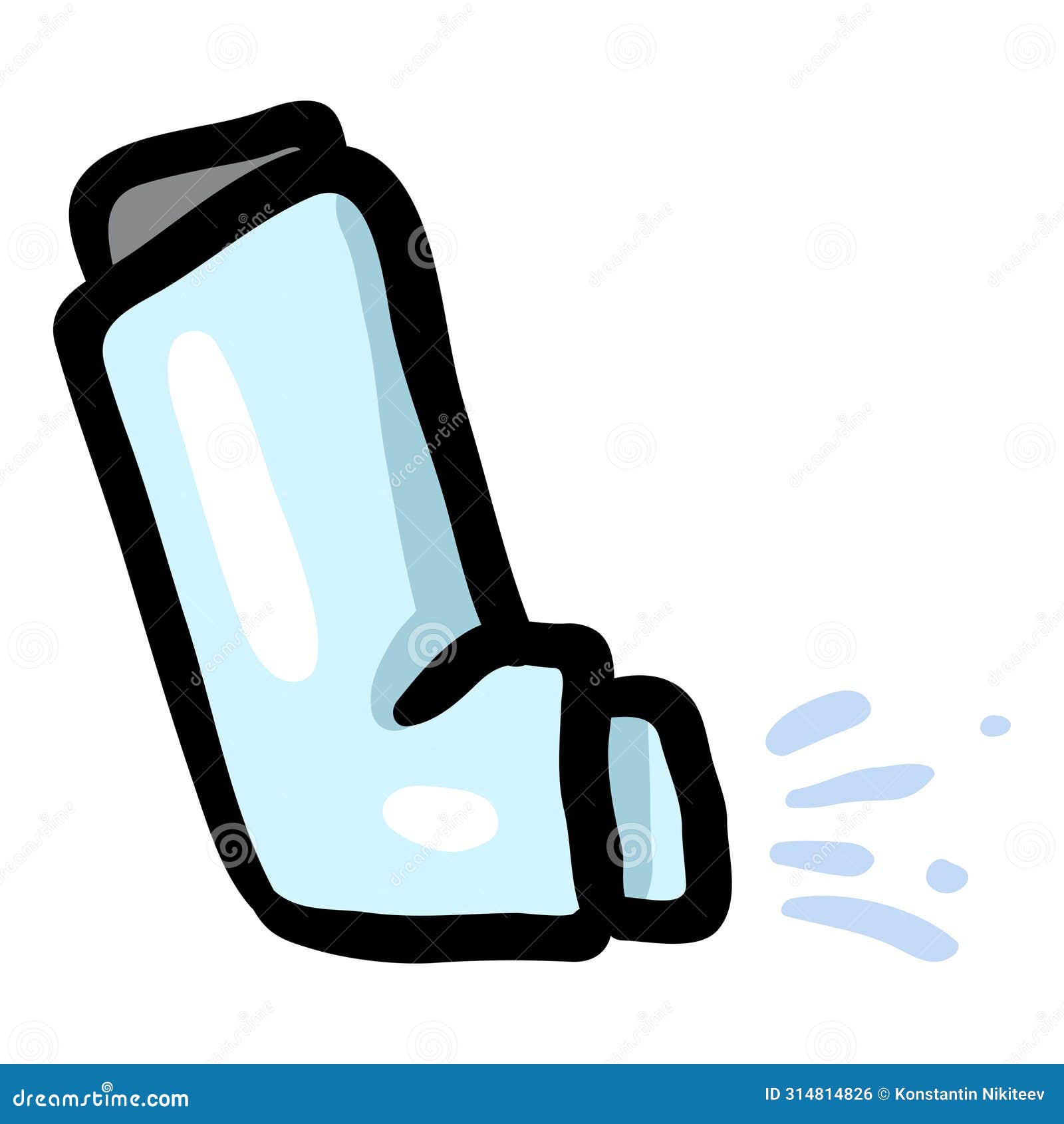Inhaler - Hand Drawn Doodle Icon Stock Vector - Illustration of single ...