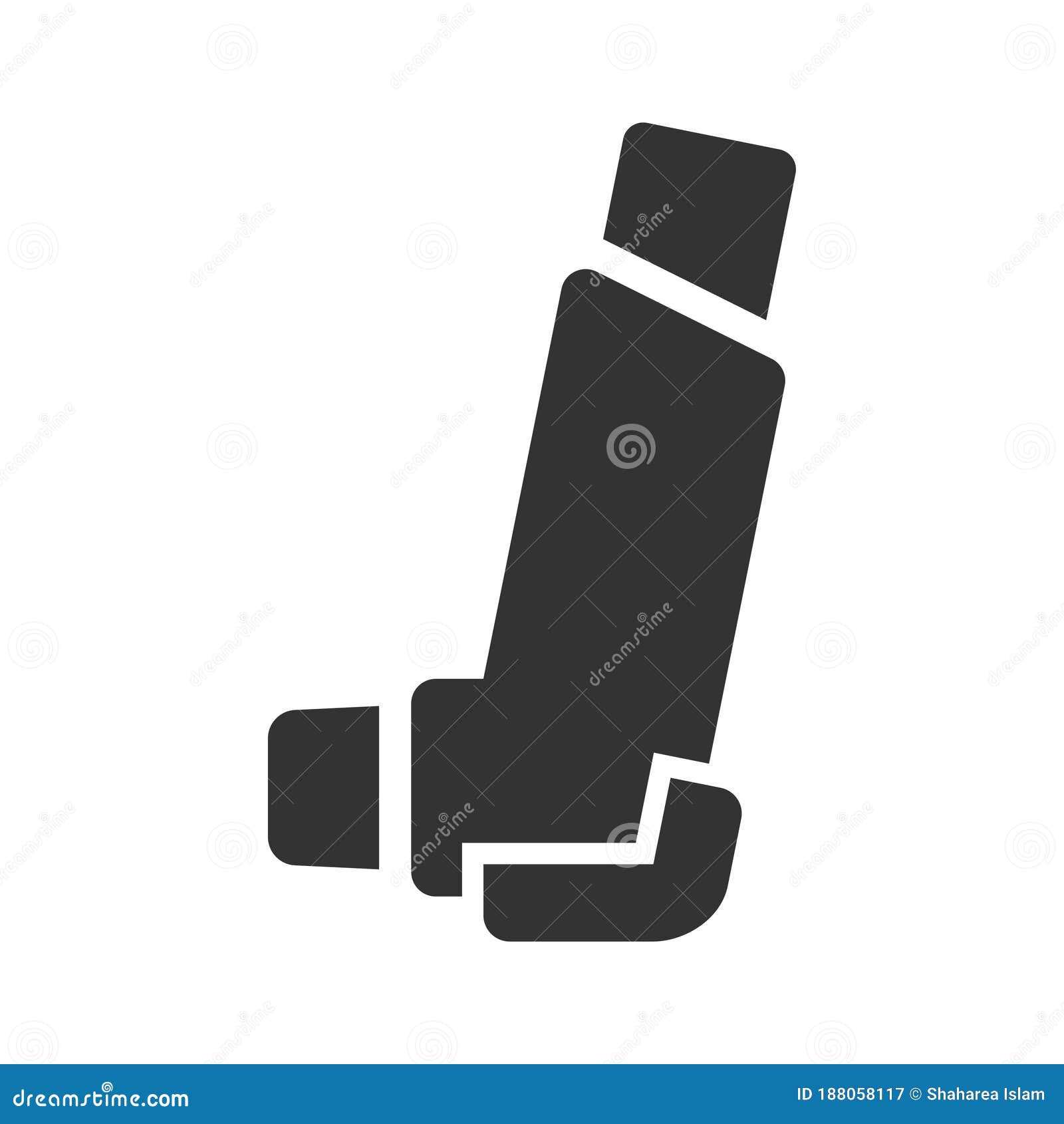 Inhaler For Asthma, Inhalation Spray Line Icon. Vector Illustration ...