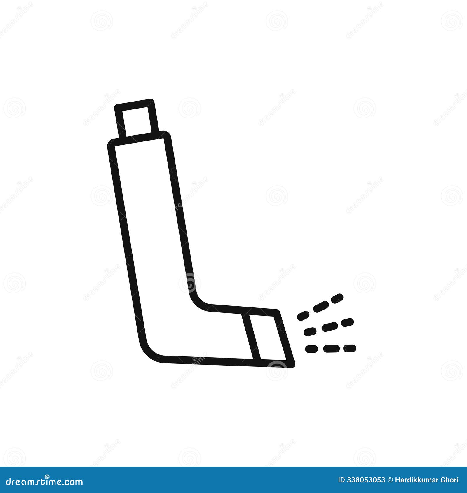 Inhaler Icon. Breathing Asthma Inhaler Black And White Vector ...