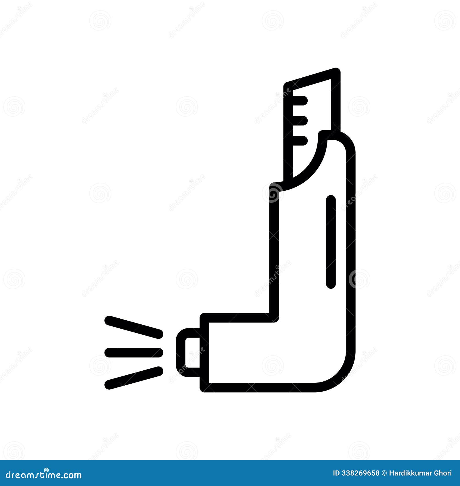 Inhaler Icon. Breathing Asthma Inhaler Black And White Vector ...