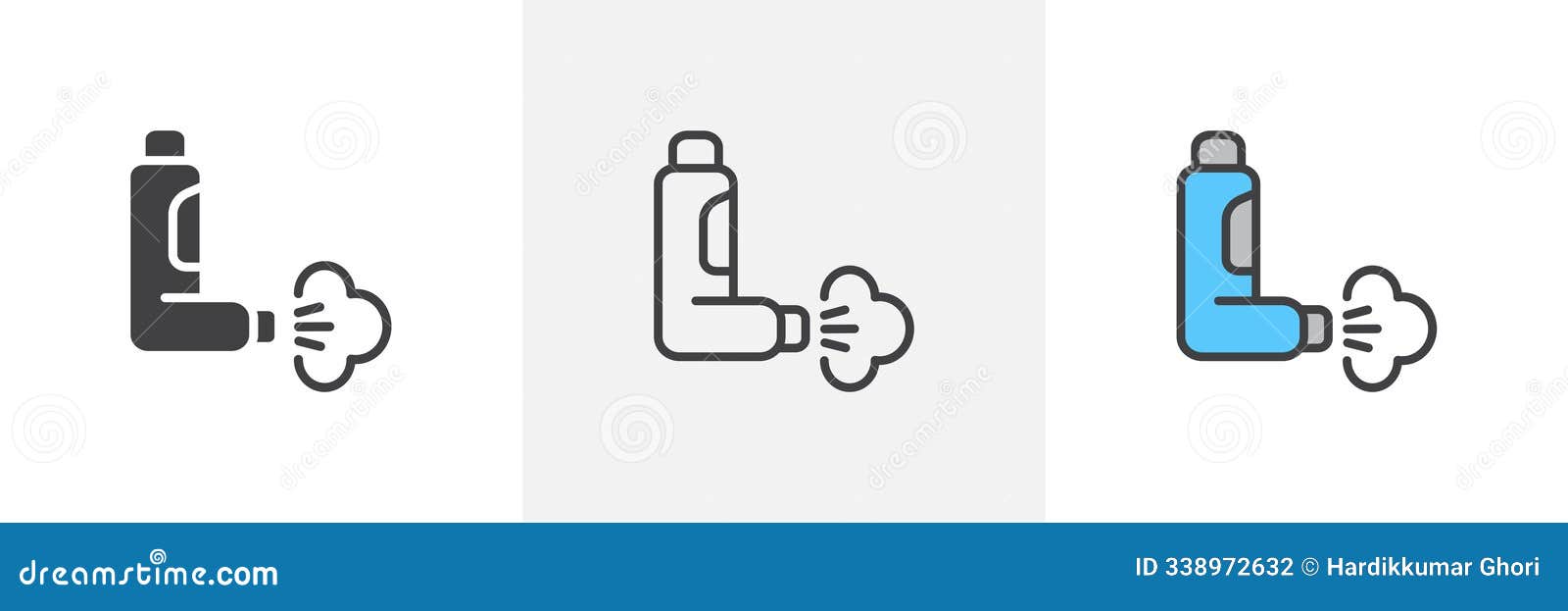Inhaler Icon. Breathing Asthma Inhaler Black And White Vector ...