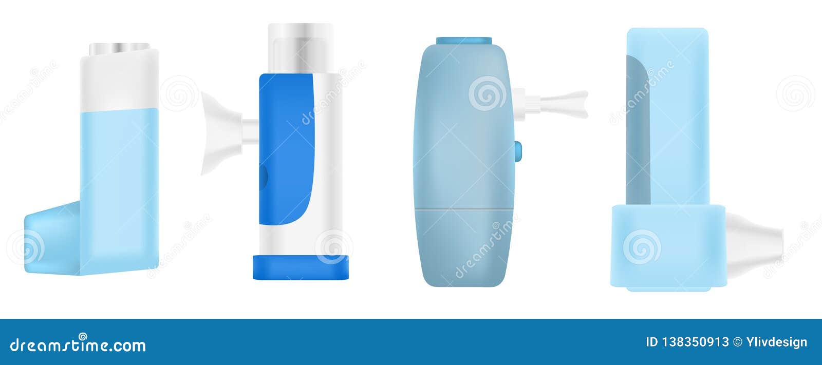 Inhaler Icons Set, Realistic Style Stock Vector - Illustration of dose ...