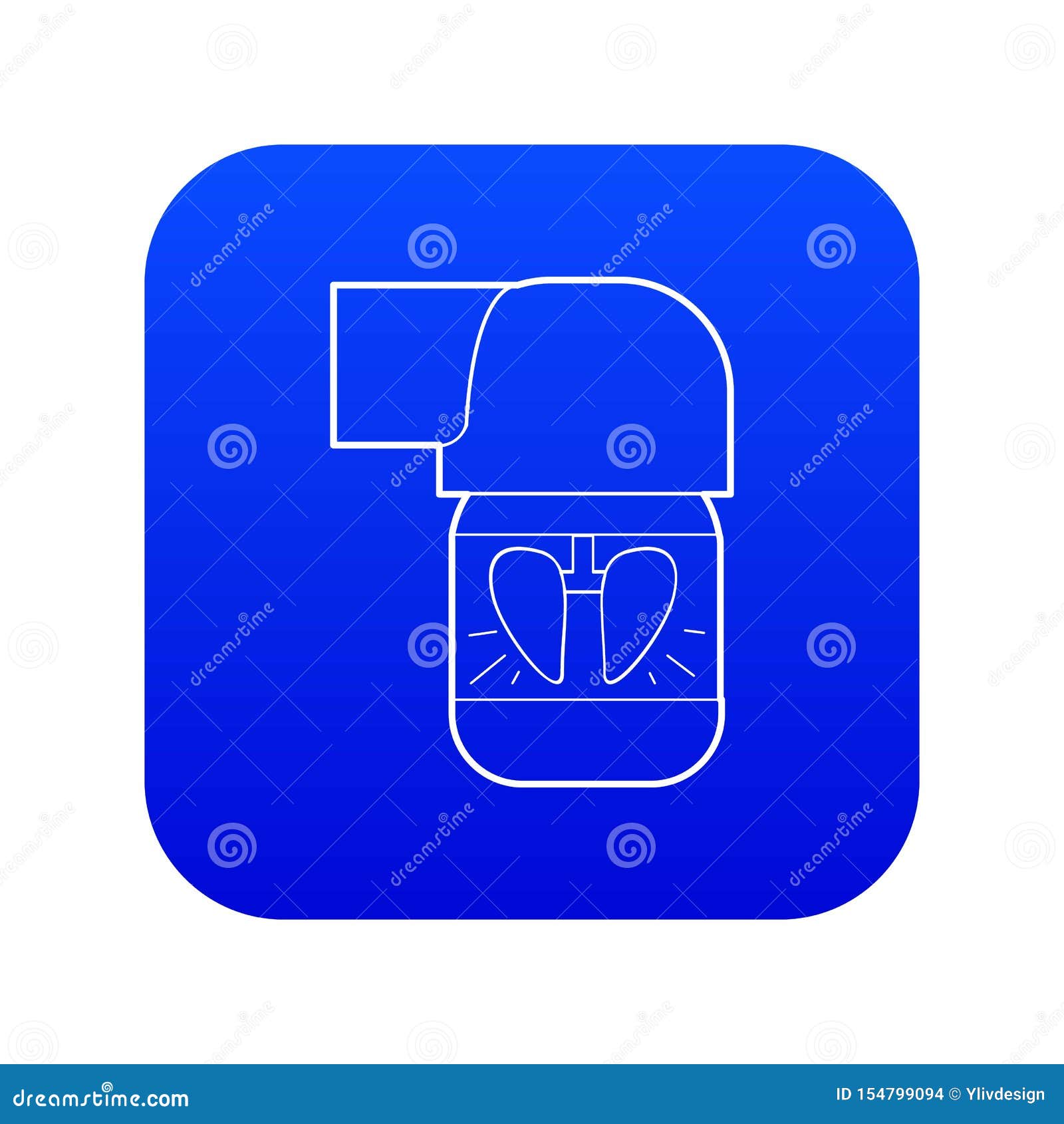 Inhaler for Lung Icon Blue Vector Stock Vector - Illustration of exhale ...