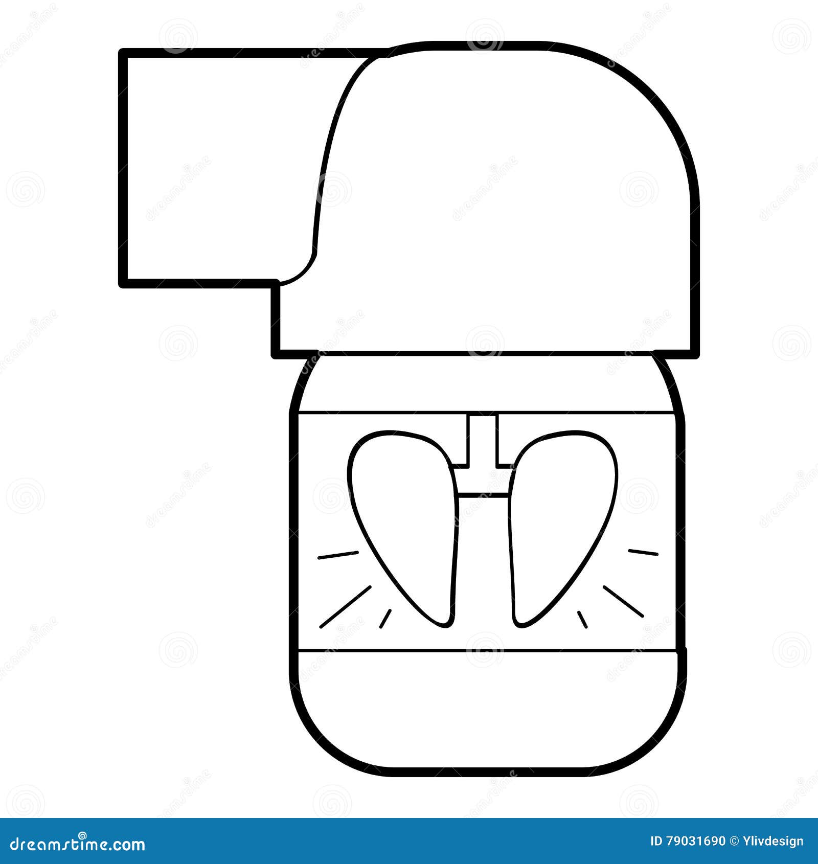 Inhaler for Lung Icon, Outline Style Stock Vector - Illustration of ...
